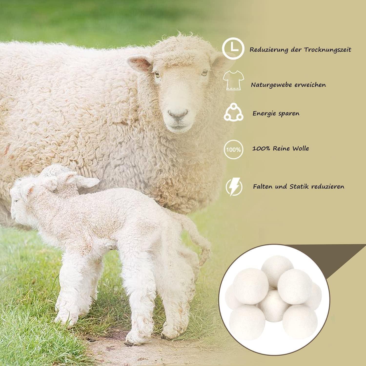 ProLeo Sheep's Wool Balls Reusable Natural Fabric Softener 6 Pieces for ...