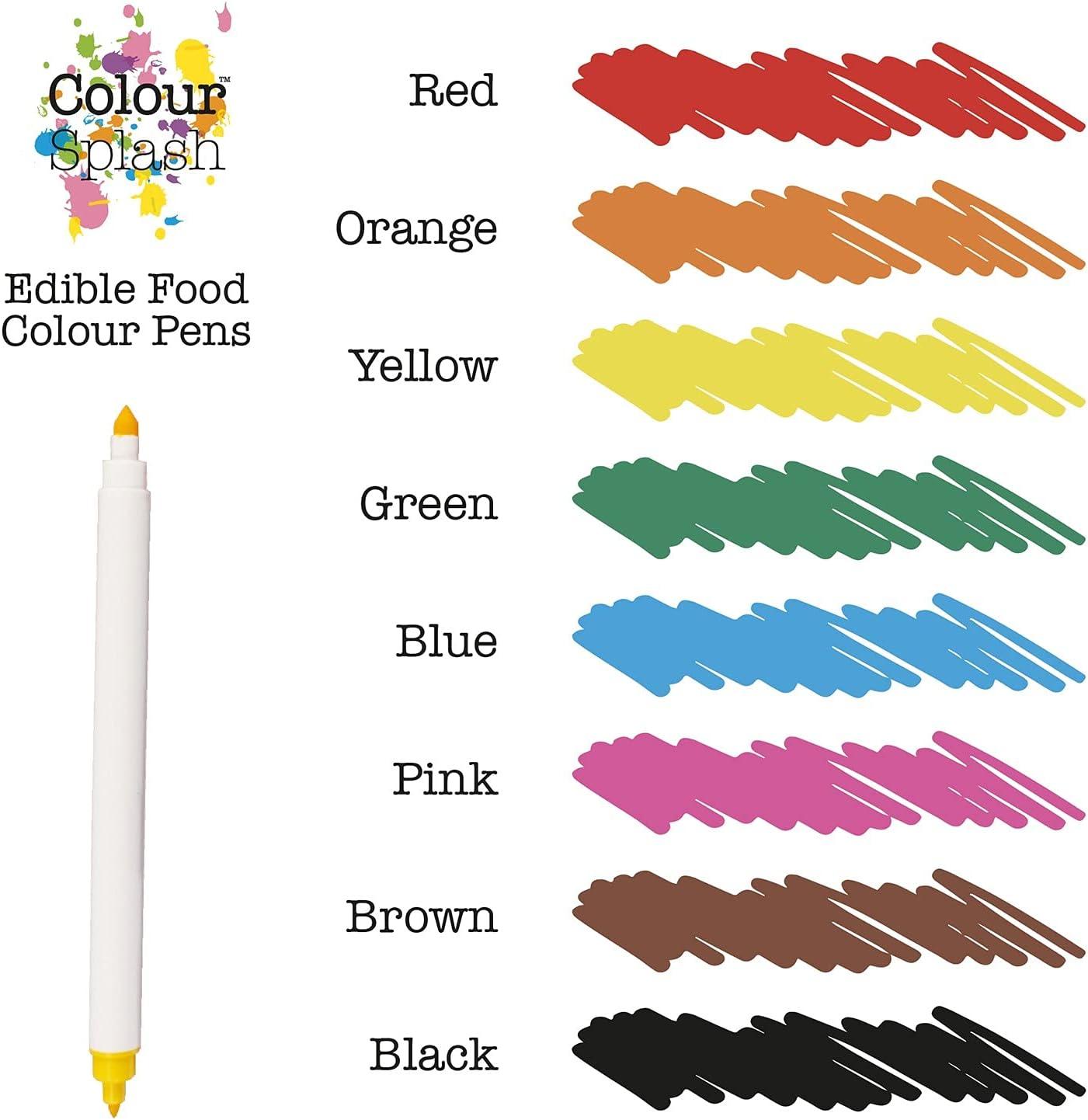 COLOUR SPLASH Edible Food Colouring Pen Dual Tip Icing Pens - Blue 2ml ...