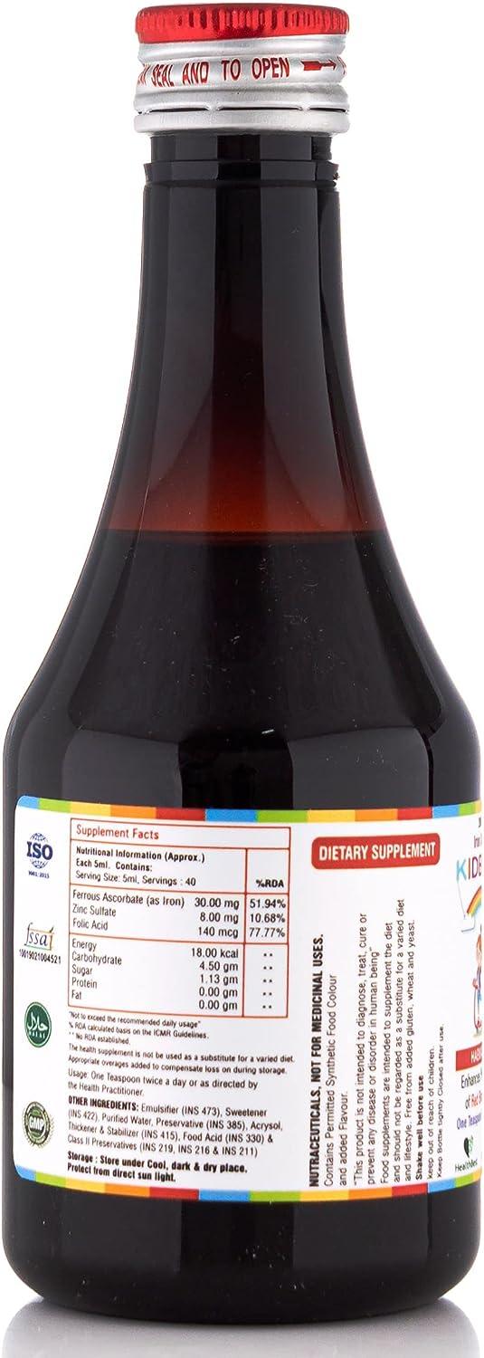 HealthBest Kidbest Iron Syrup with Zinc and Folic Acid - 200 ML | Buy ...