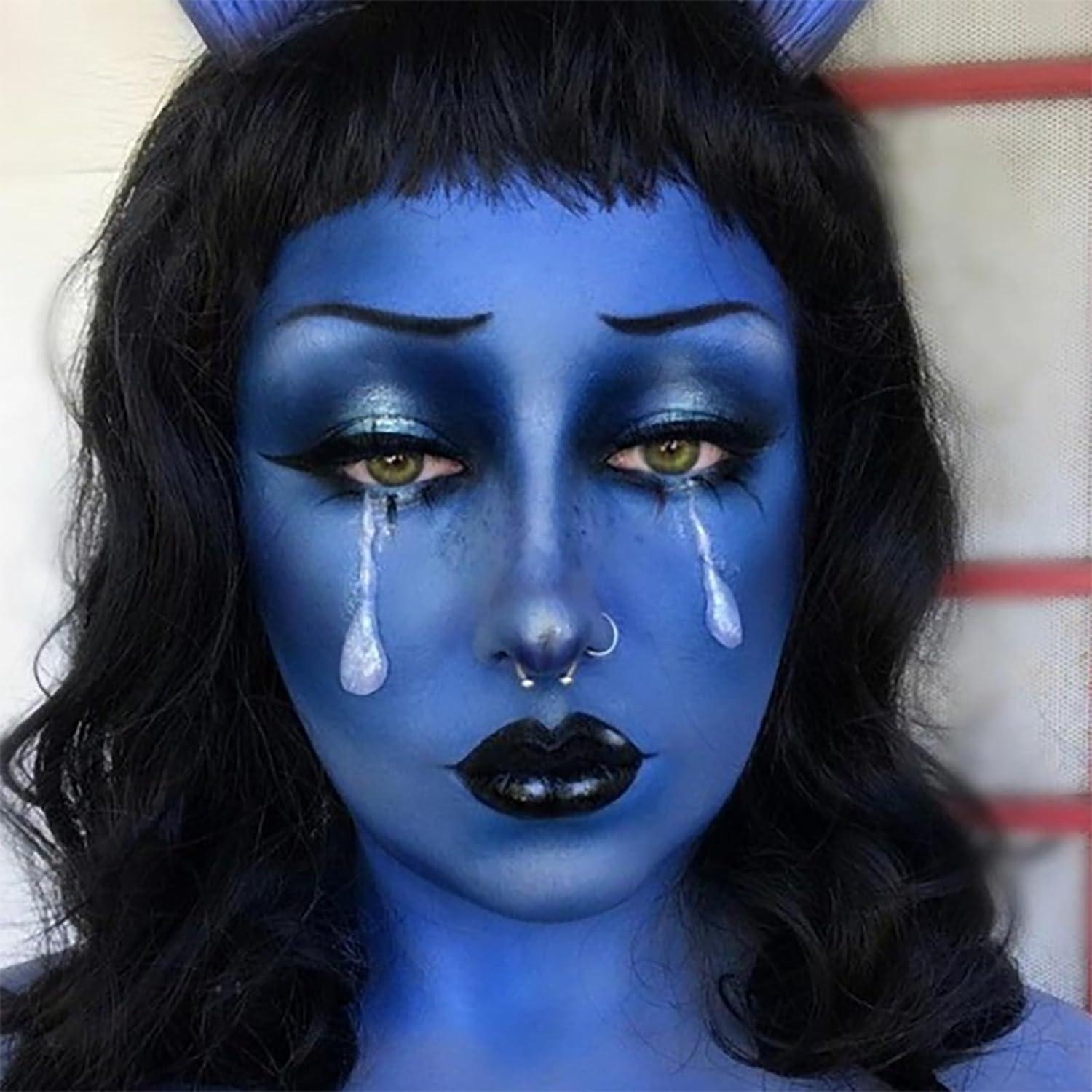 Mysense Blue Face Body Paint 0.6oz - Non-Toxic Water-Based Washable ...