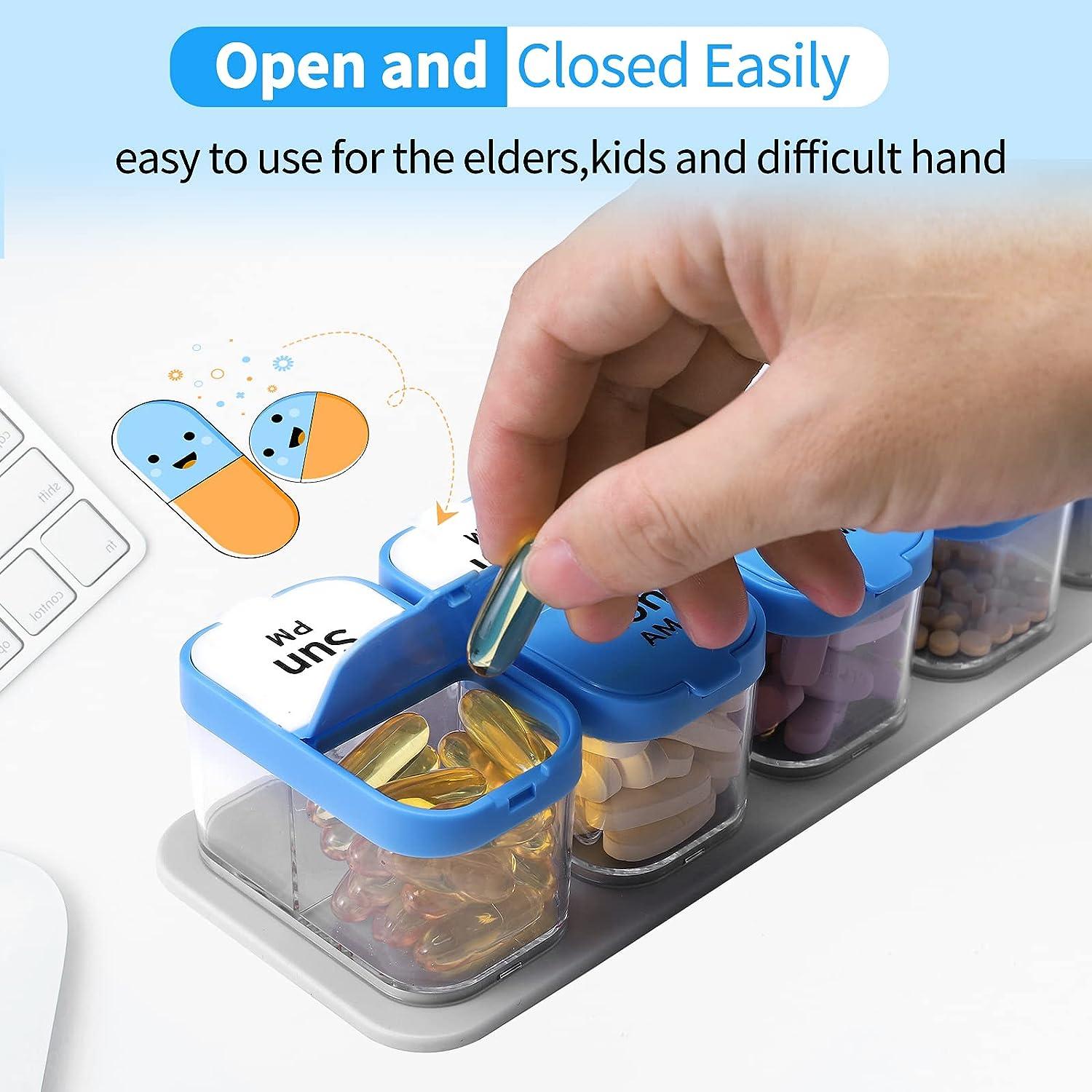 XL Weekly Pill Organizer 2x a Day | 7 Day AM PM Pill Box | Jumbo ...