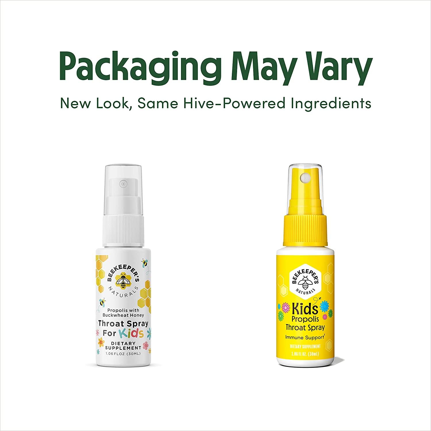 Beekeeper's Naturals Propolis Throat Spray for Kids - Natural Soothing ...
