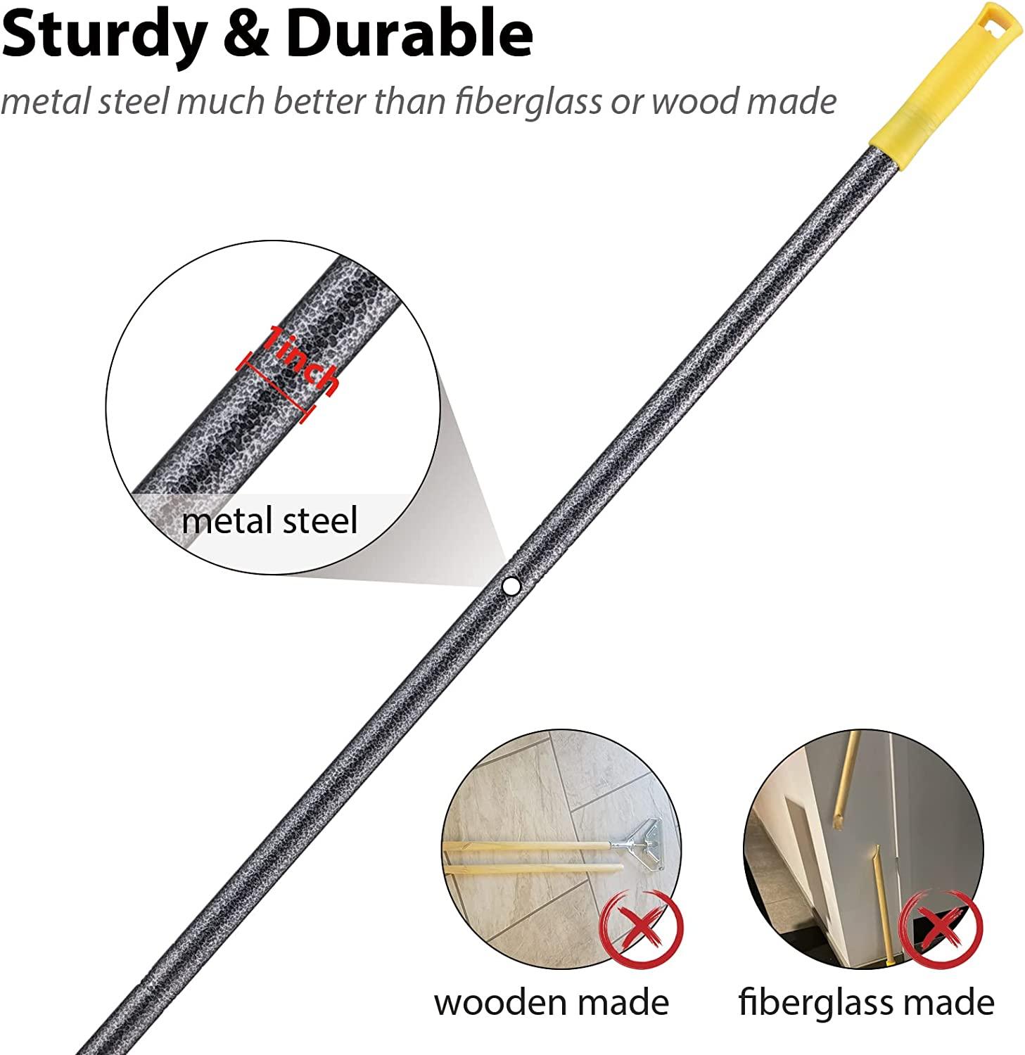 60 inch Metal Commercial Mop Handle - Heavy Duty Side Gate Holder for ...