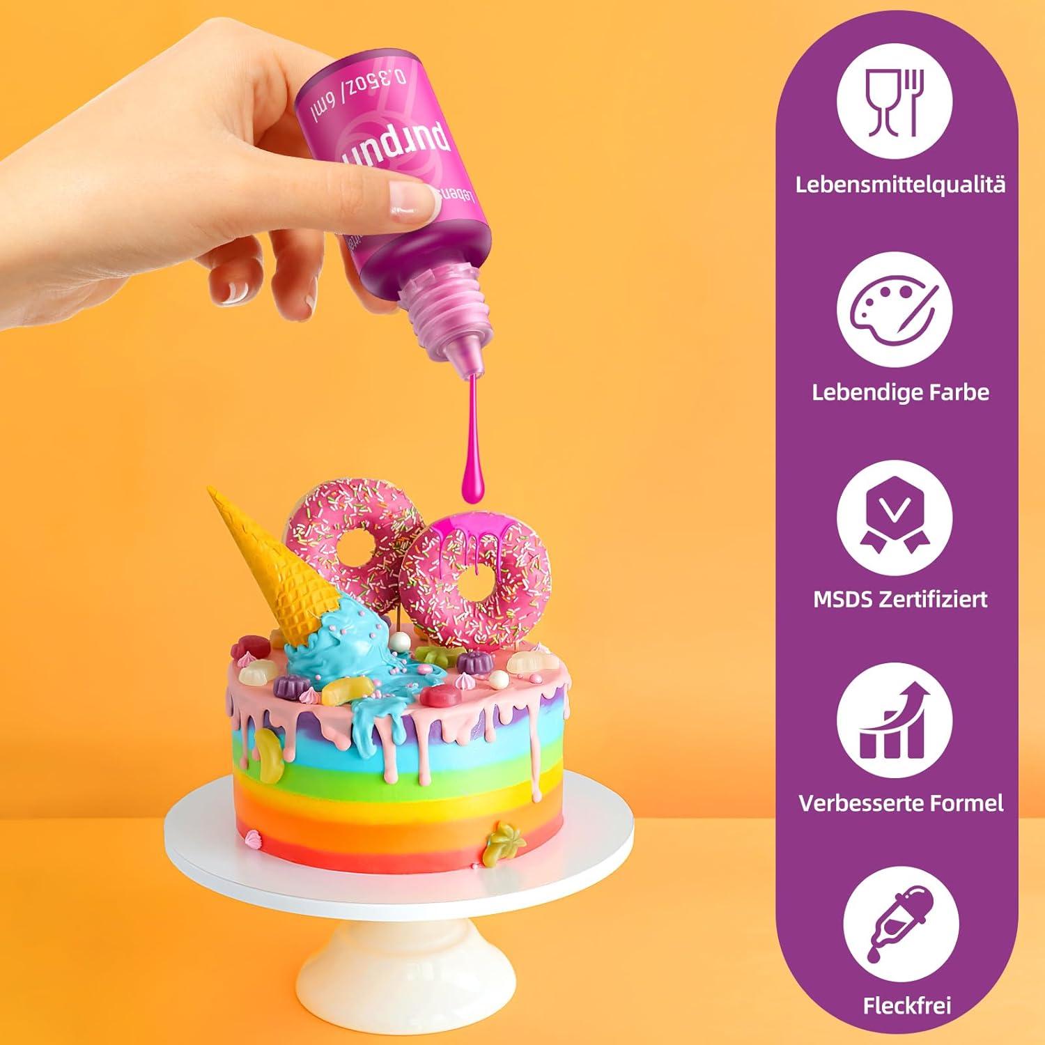 WWTOP Food Color Set - 18 x 6ml Liquid Food Coloring for Baking Cake ...