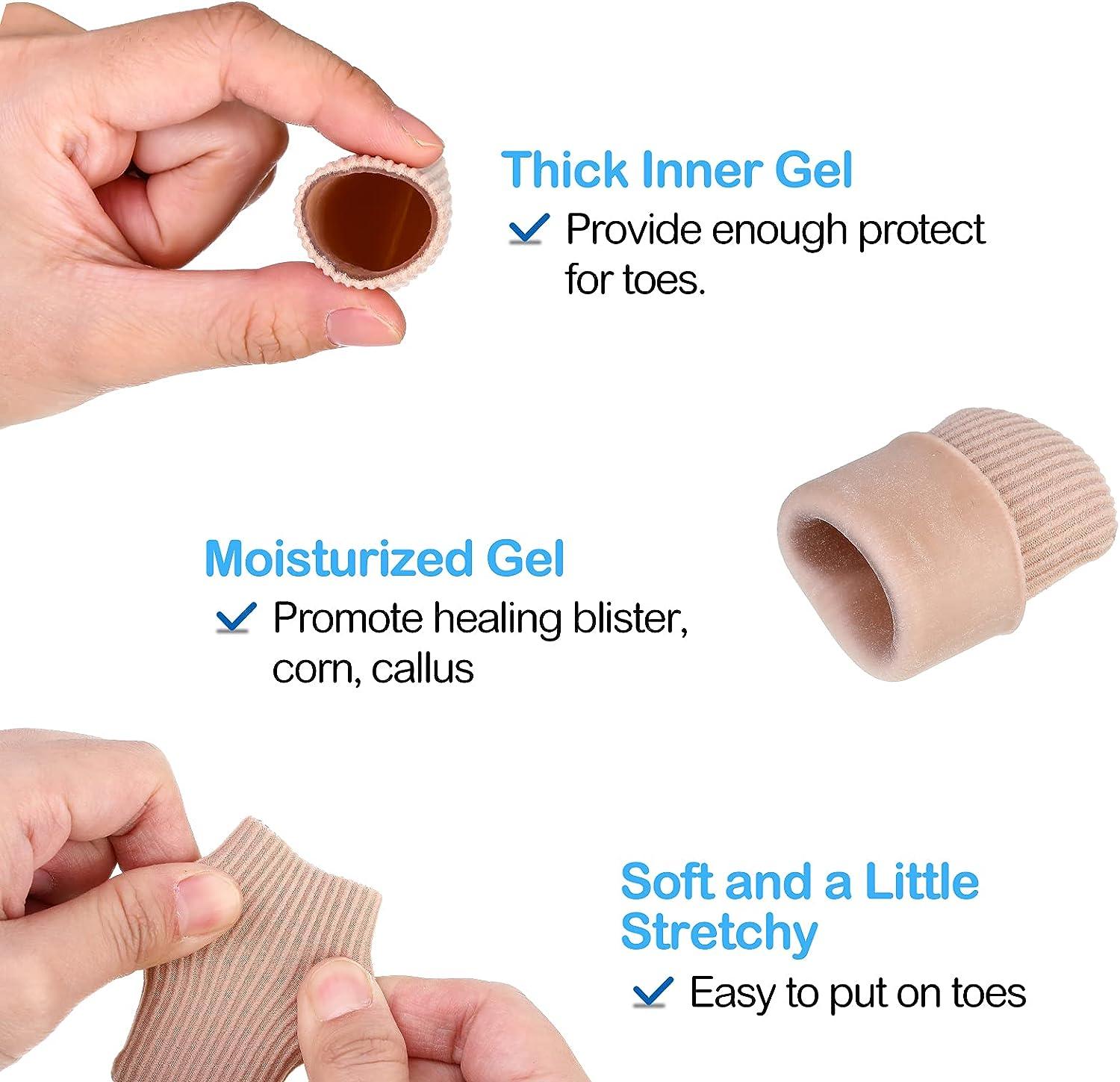 Gel Toe Caps Set - Toe Protectors Sleeves Bandages for Women - Prevent ...