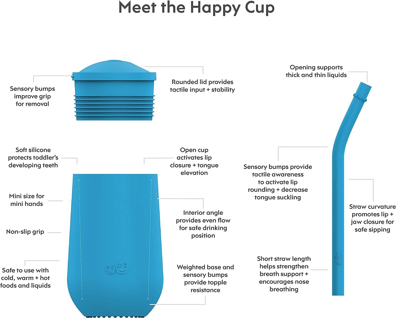 ez pz Happy Cup + Straw Training System - Silicone Toddler Training Cup ...
