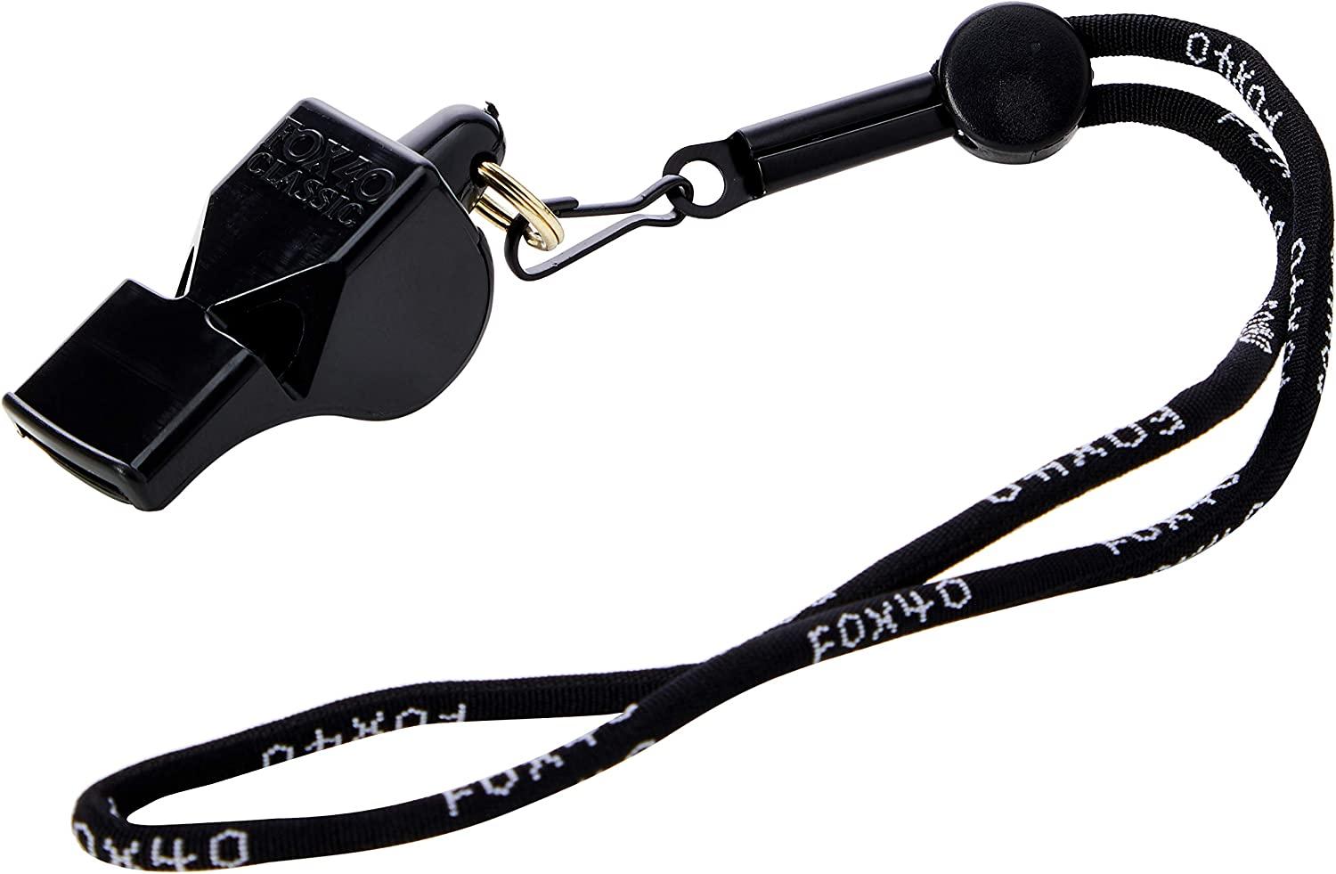 Fox 40 Classic Official Whistle with Break Away Lanyard - Black | Buy ...