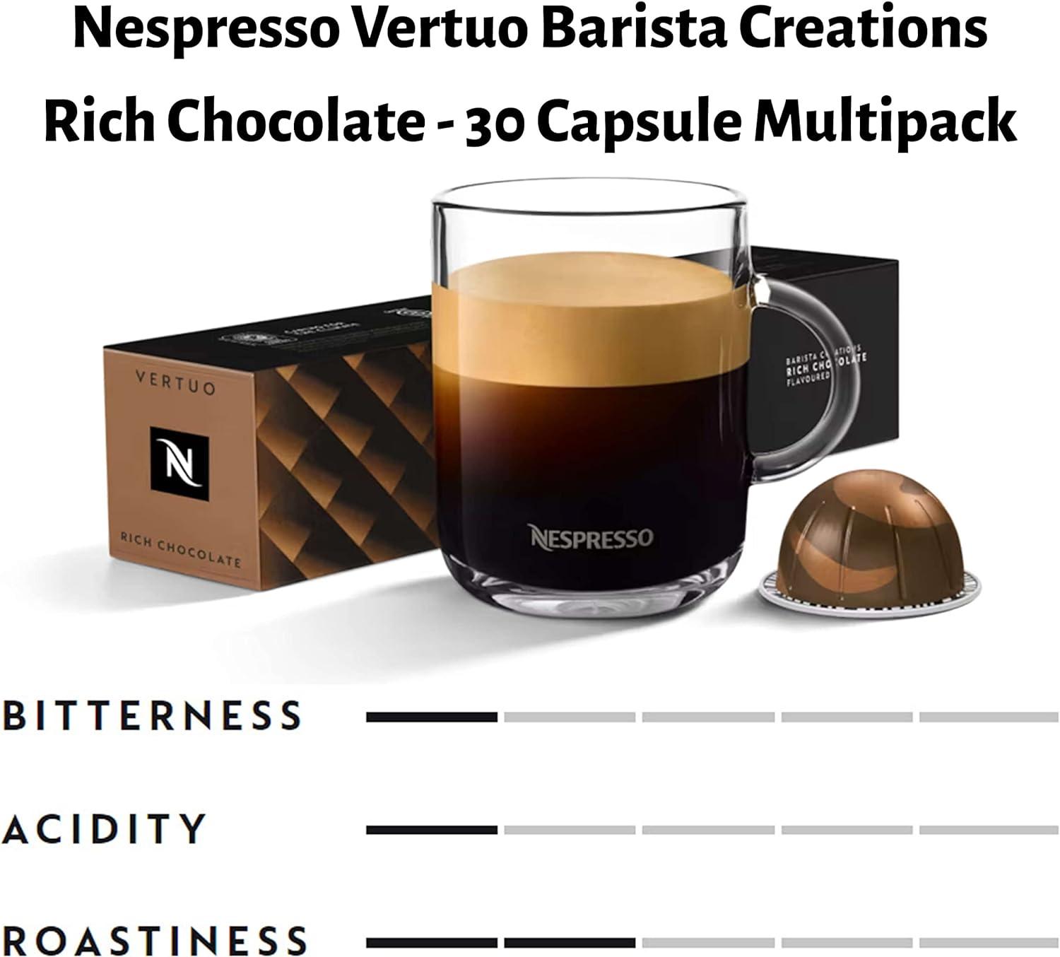 Nespresso Vertuo Coffee Capsules - Rich Chocolate - 3 Boxes (30 Pods ...