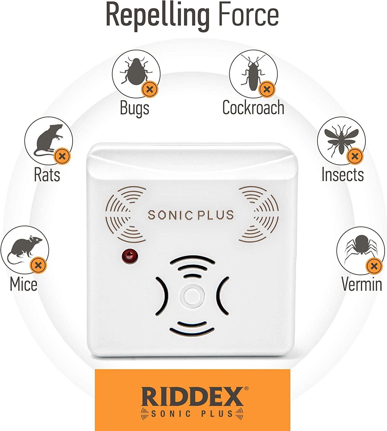 RIDDEX SonicPlus 6-Pack Indoor Pest Repeller - Chemical Free Rodent and ...