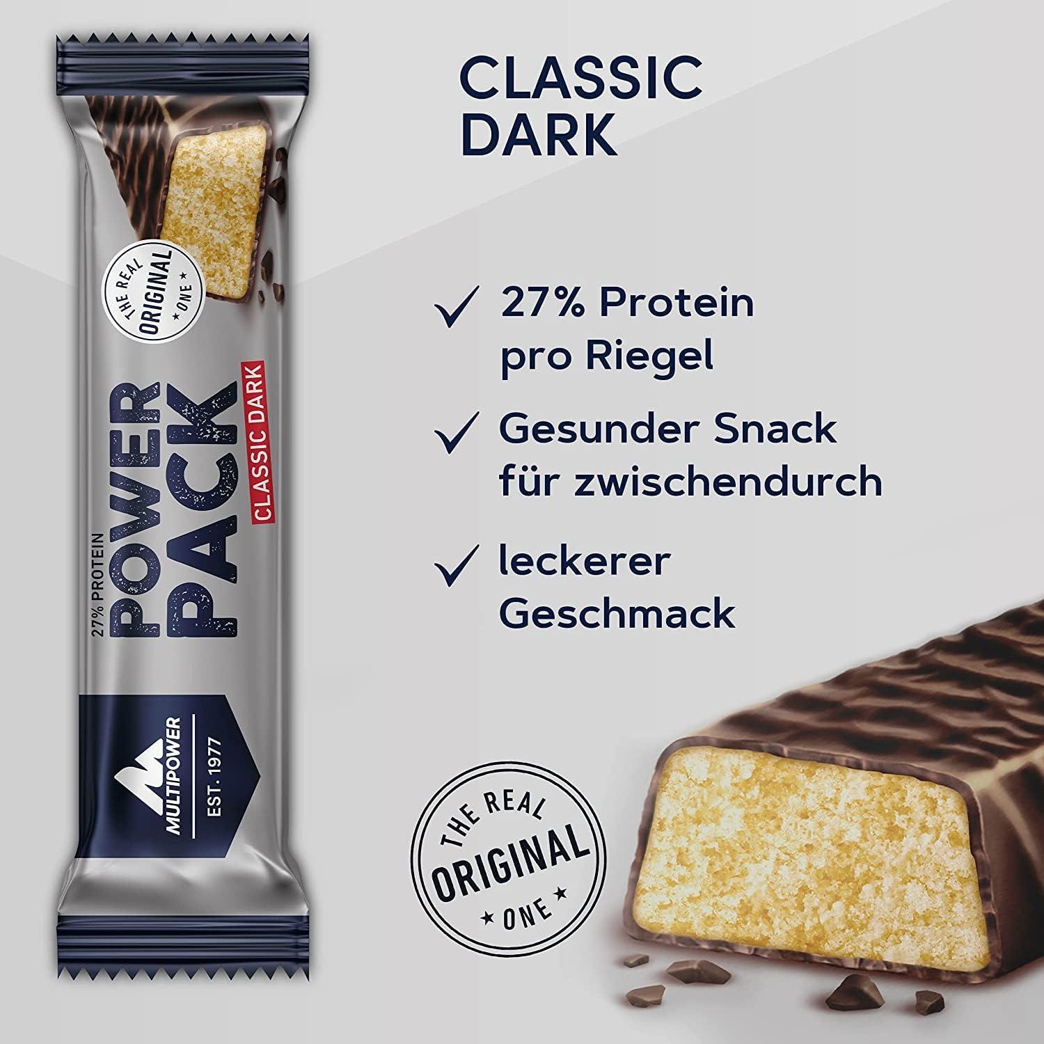 Multipower Pow Pack Classic Dark Protein Bar - 27% Protein Healthy ...