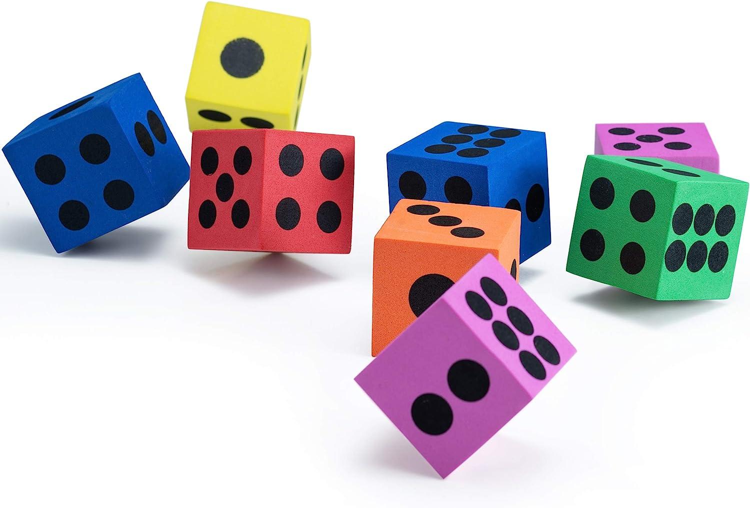 36 Pack 1.5 Inch Colorful Foam Dice Cubes - Ideal for Kids, Classrooms ...