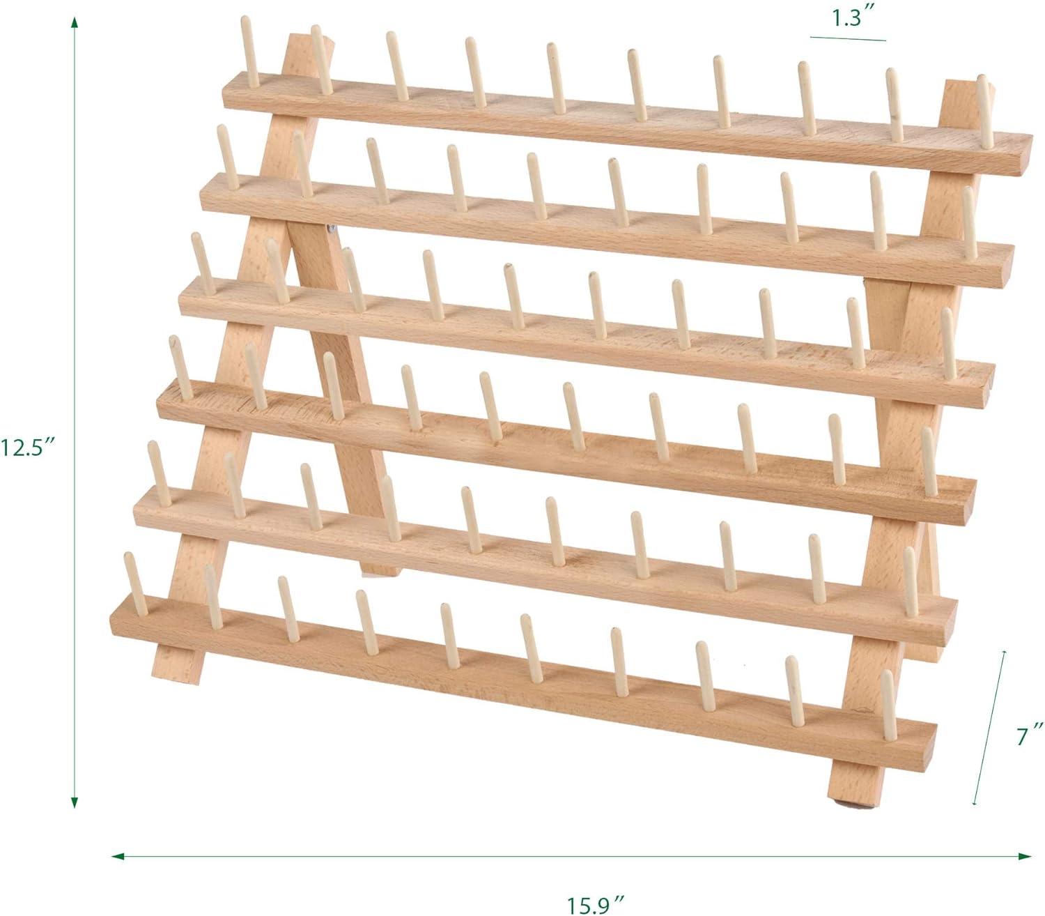 SAND MINE Wooden Thread Rack Sewing and Embroidery Thread Holder - 60 ...