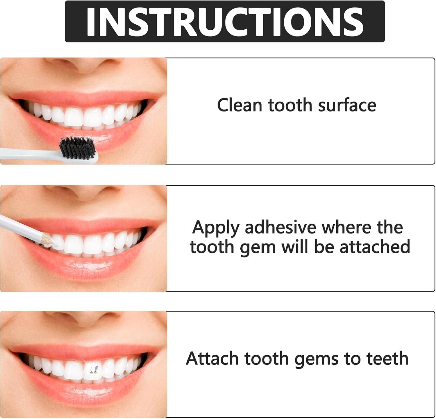 4 Pair Tartar Jewelry Tooth Stones Set - DIY Tooth Gem Kit for Stunning ...