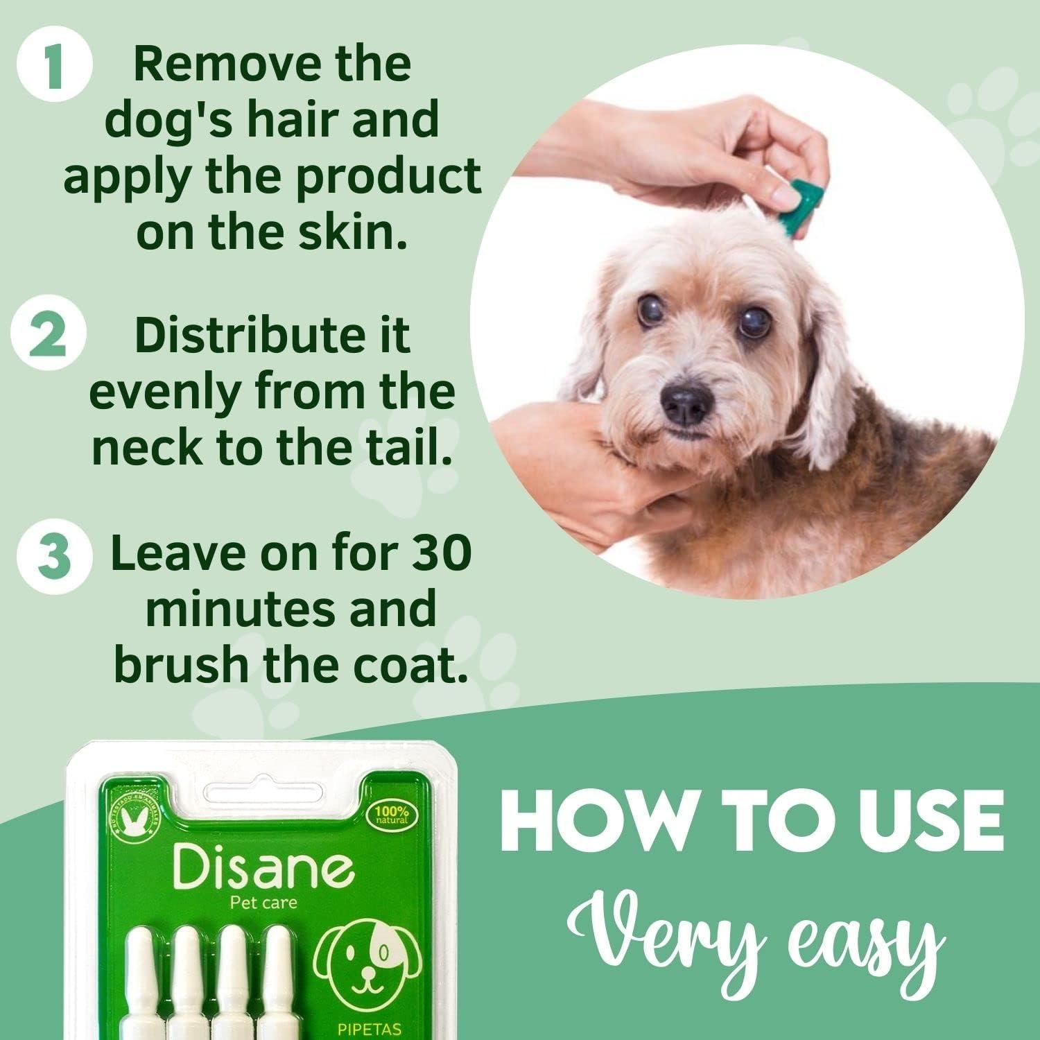 Disane Natural Anti-Parasite Pipettes for Dogs | 4 Units | 4 Months ...