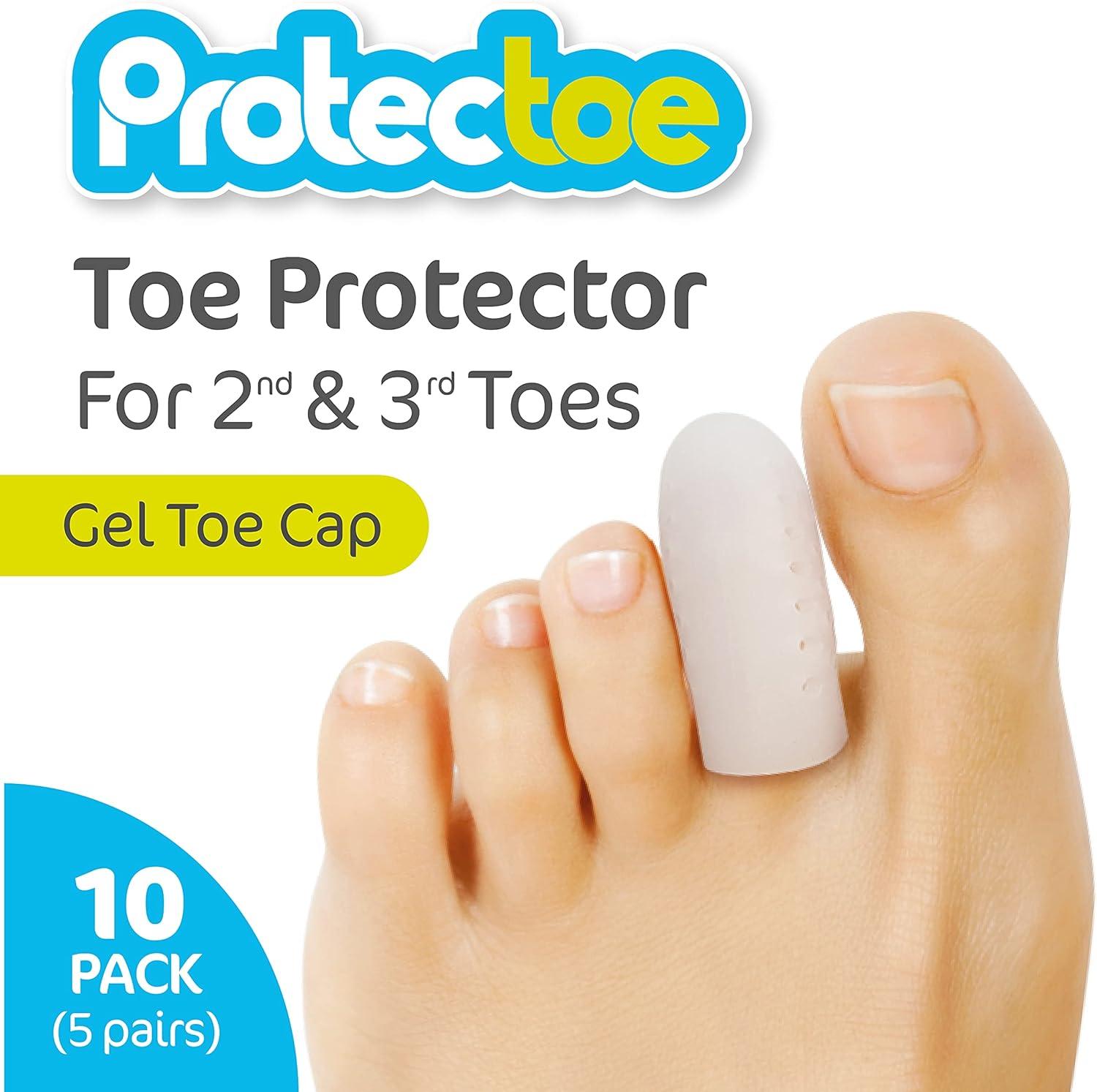 Protectoe Toe Protector Gel Toe Cap for 2nd & 3rd Toes - Pack of 10 ...