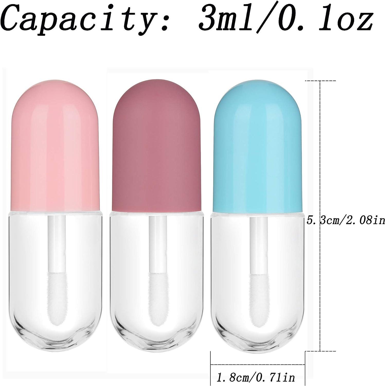 RONRONS 30-Piece Cute Capsule Shaped Mini Lip Gloss Tubes - Refillable ...