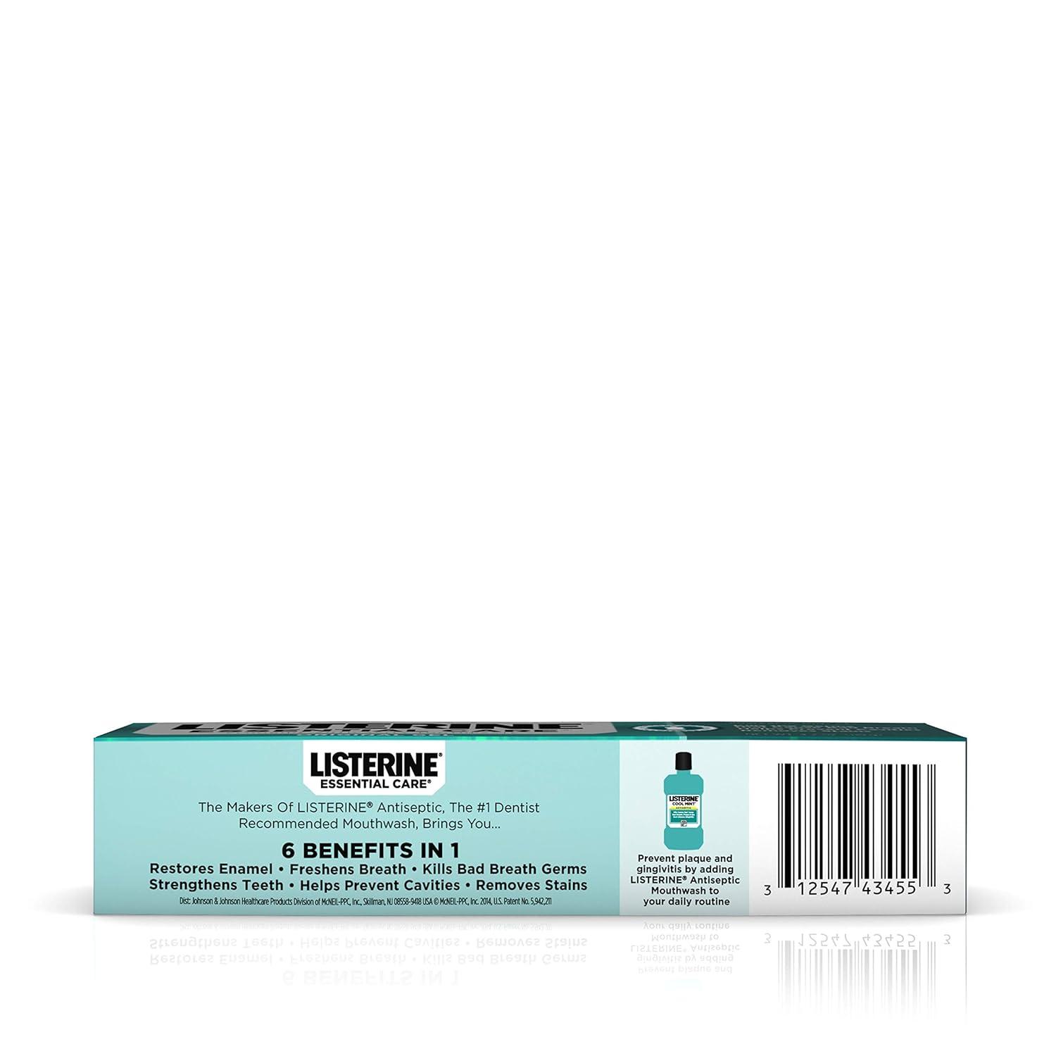 Listerine Essential Care Toothpaste - Powerful Mint Gel for Anti Plaque ...