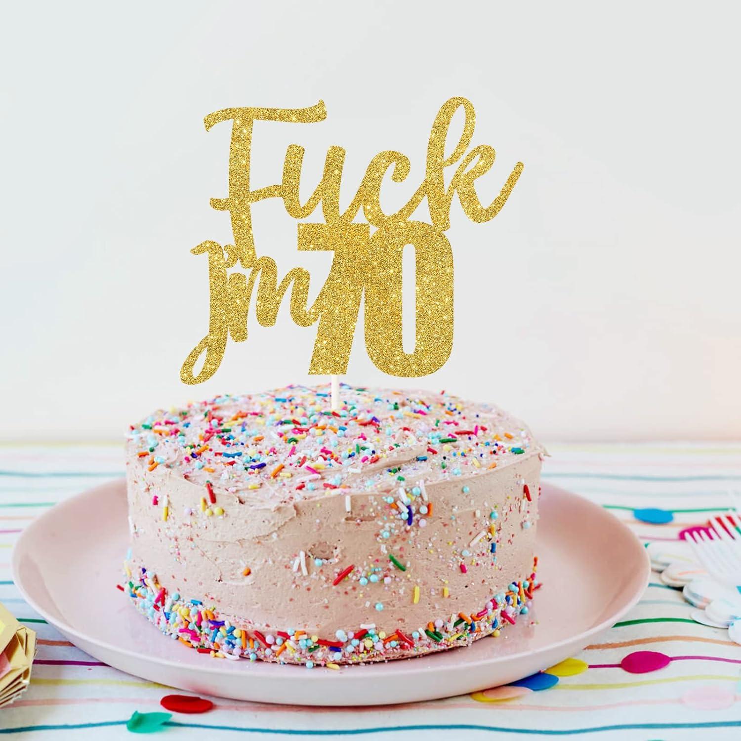 I'm 70 Cake Topper - Gold Glitter Happy 70th Birthday Cake Decorations ...