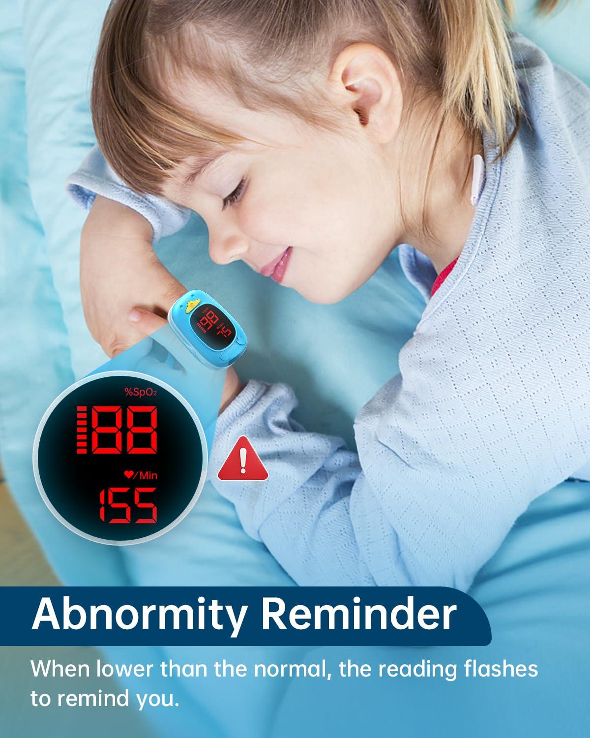 HOLFENRY Pediatric Pulse Oximeter for Kids Over 2 - Oxygen & Heart Rate ...