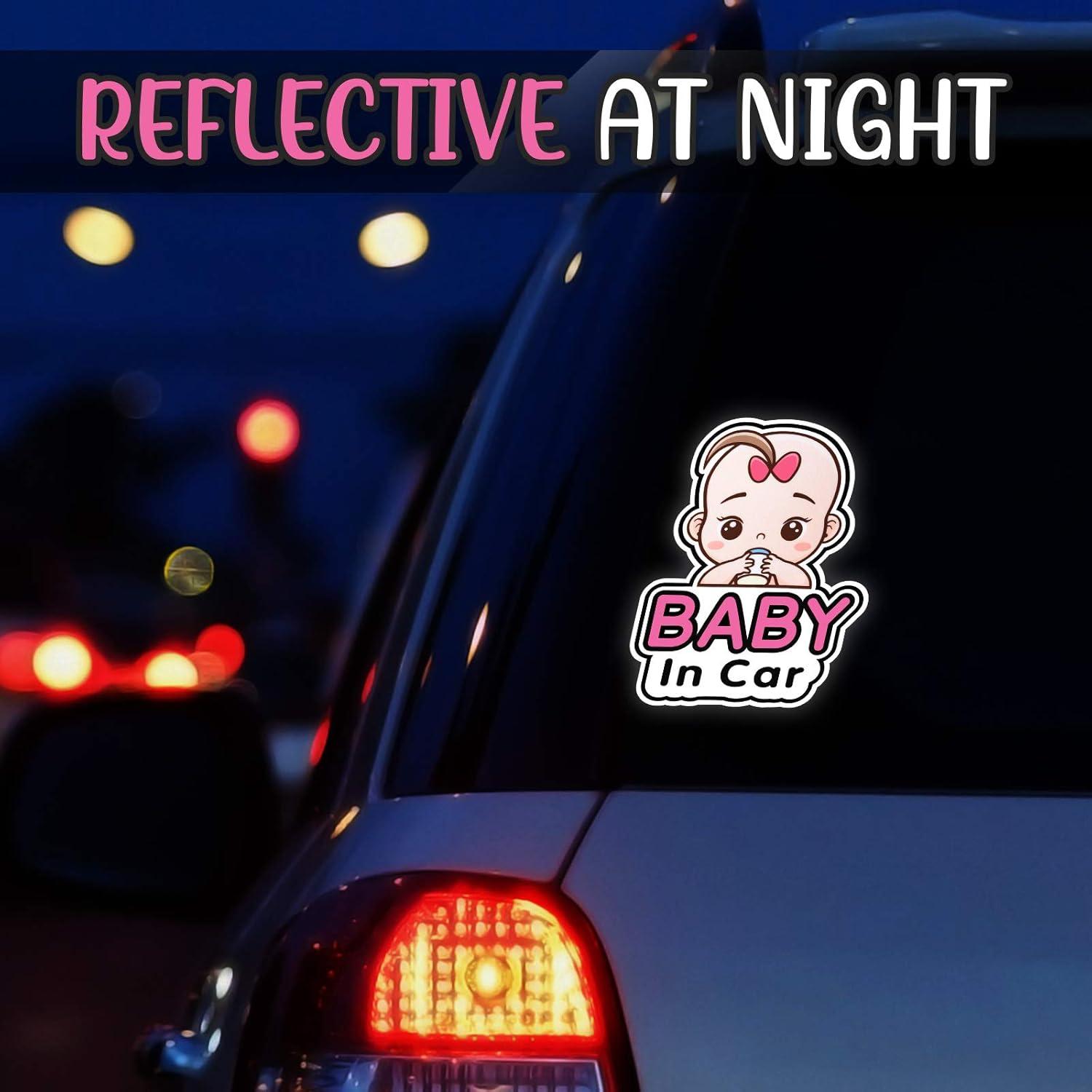 Baby in Car Stickers | Cute Removable Safety Stickers for Girls | On ...