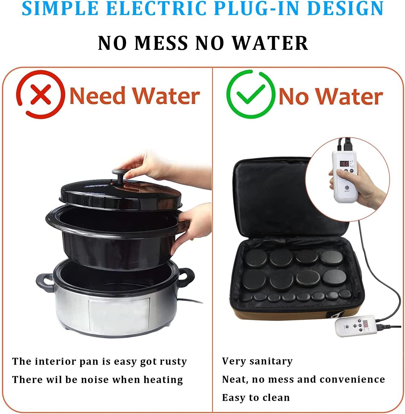 Goodtar Portable Hot Stones Warmer Set Spa Salon Massage Digital ...