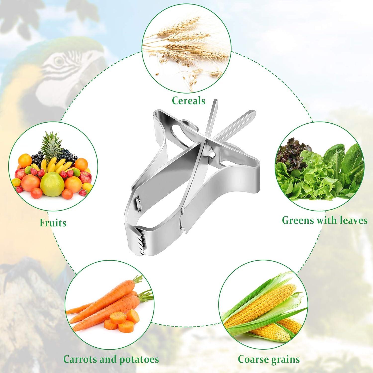 Parrots Fruit & Vegetable Feeder Clip - 5-Pack Metal Bird Cage ...