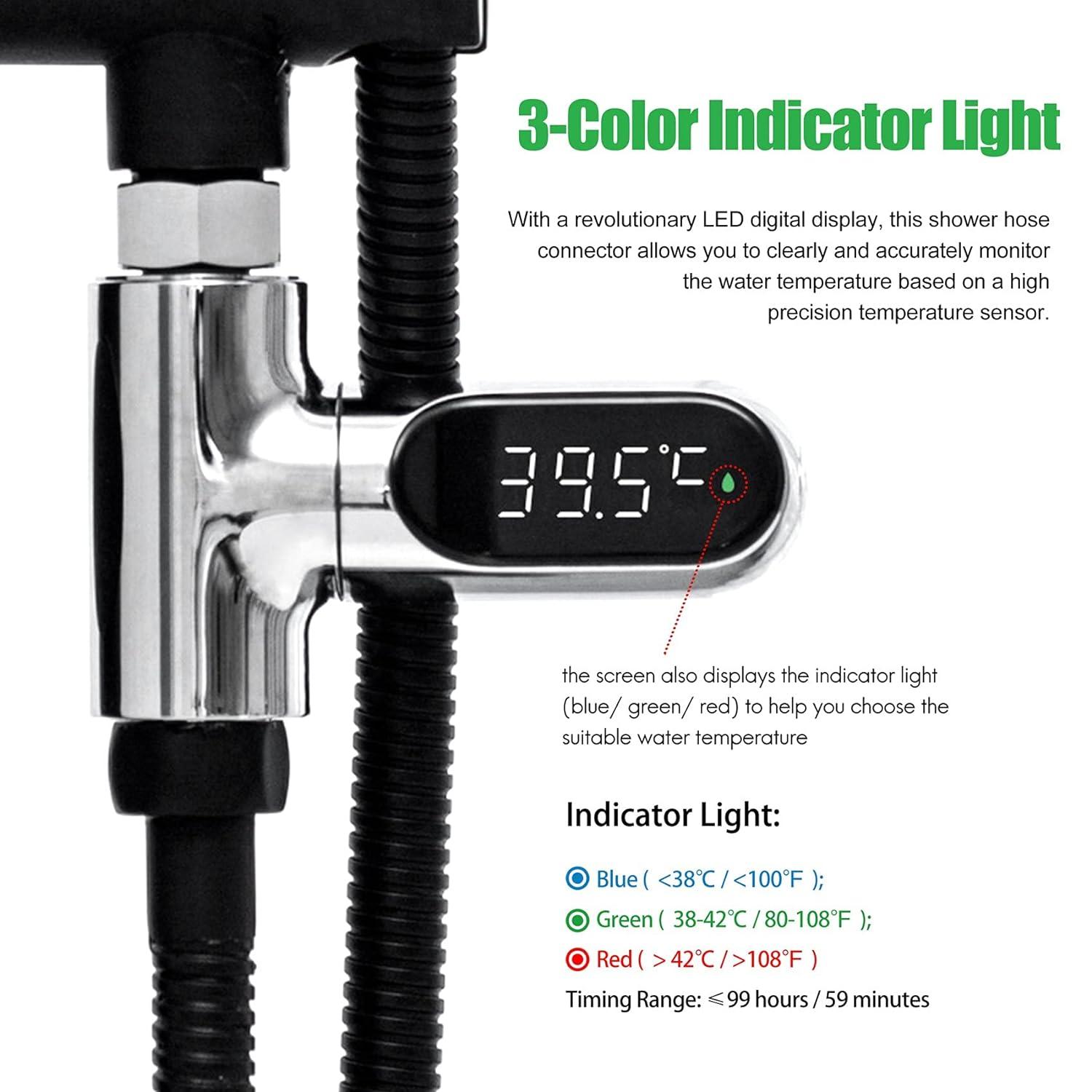 LED Display Home Water Shower Thermometer - Accurate Water Temperature ...