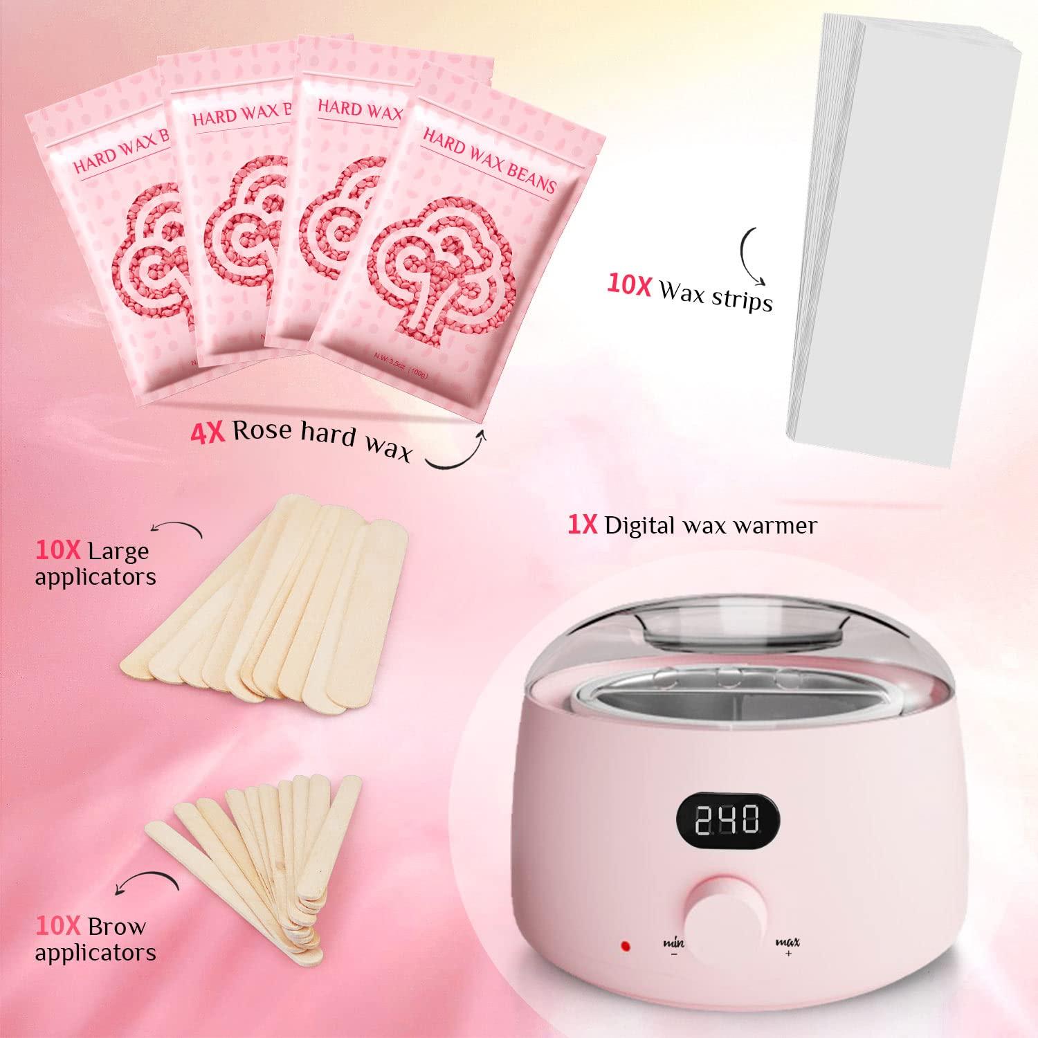 Waxing Kit, Digital Wax Warmer Kit for Coarse Hair Removal, Home Wax ...