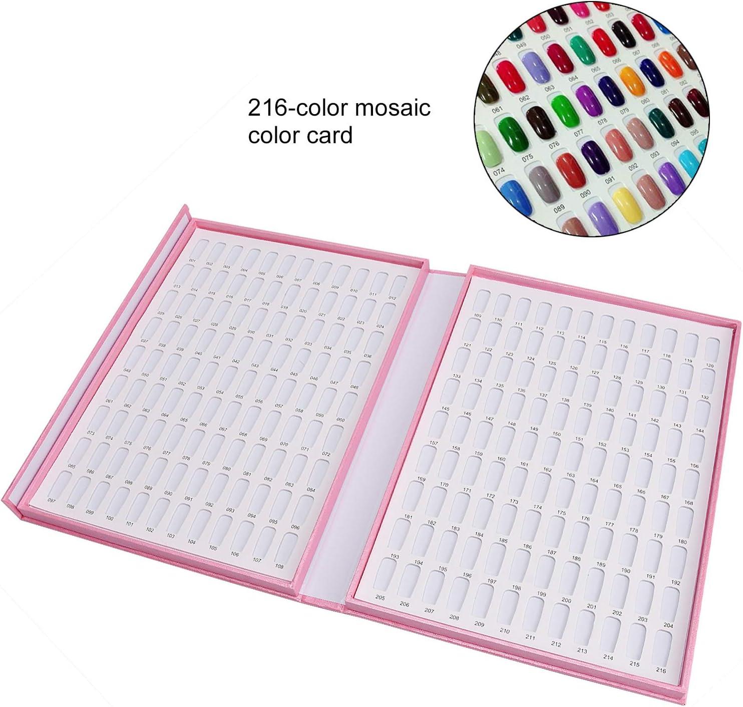 Noverlife 216 Nail Color Chart Display Book with False Nail Tips - Pink ...