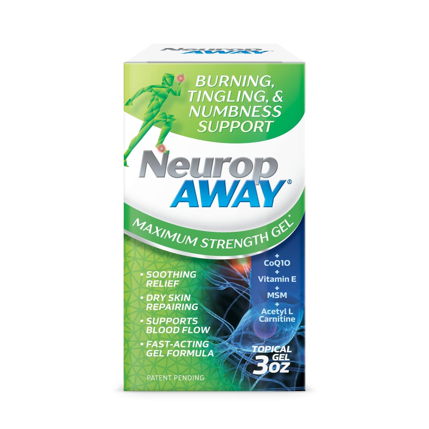 NeuropAWAY Nerve Support Gel 3oz - Fast-Acting Pain Relief for Nerves ...