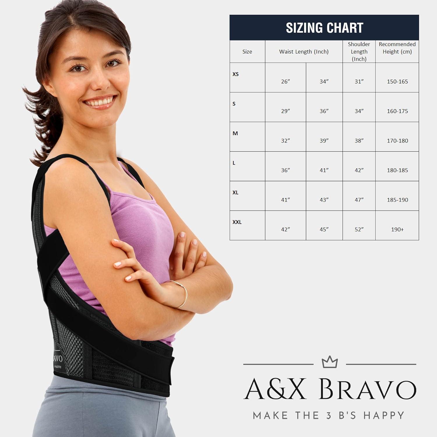 A&X Bravo Posture Corrector for Men and Women - Adjustable Lumbar ...