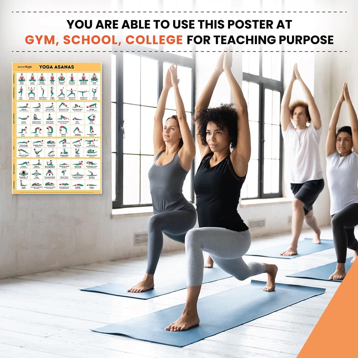Sportaxis Laminated Workout Poster Set - Bodyweight & Yoga Exercises ...