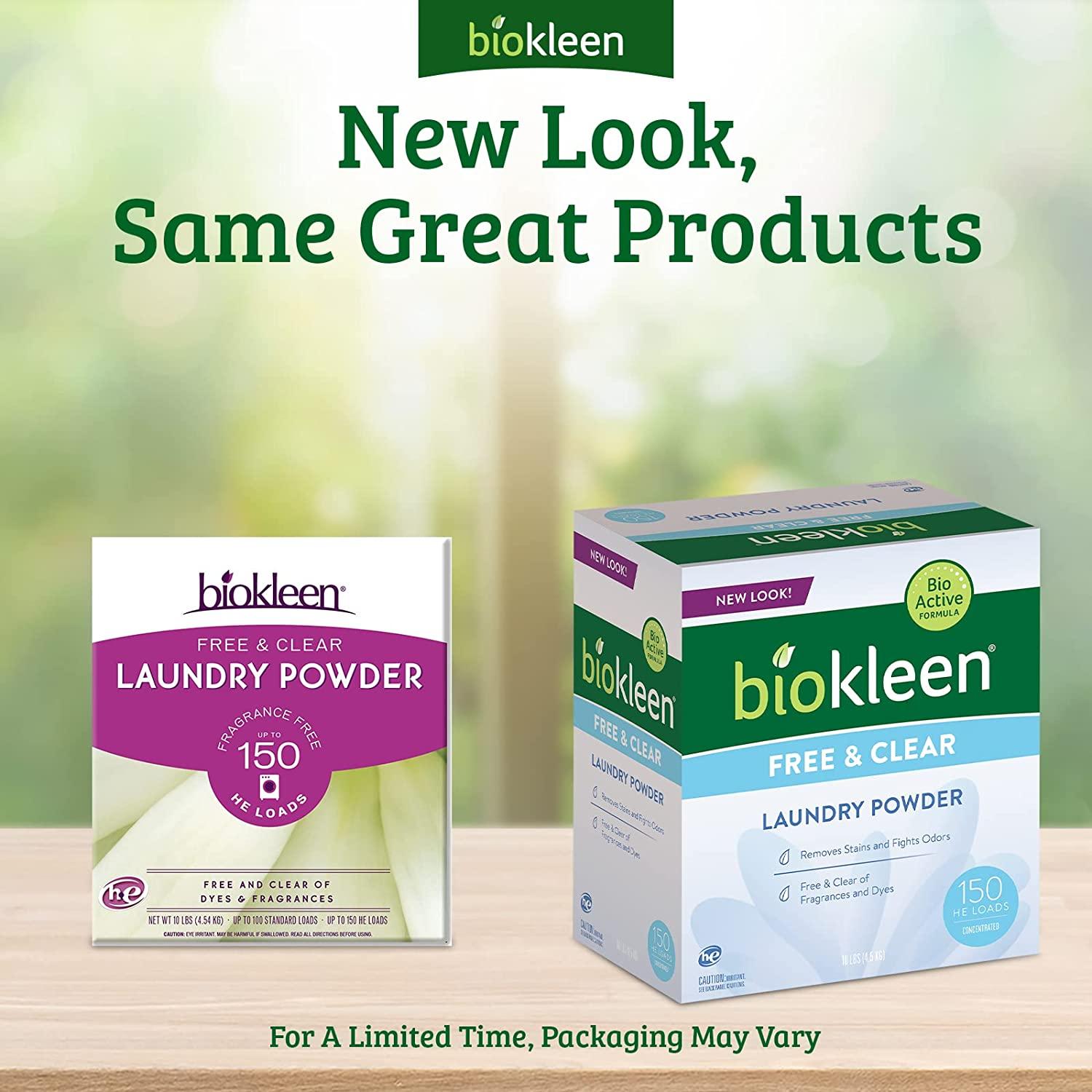 Biokleen Free & Clear Natural Laundry Detergent - Powder, Eco-Friendly ...