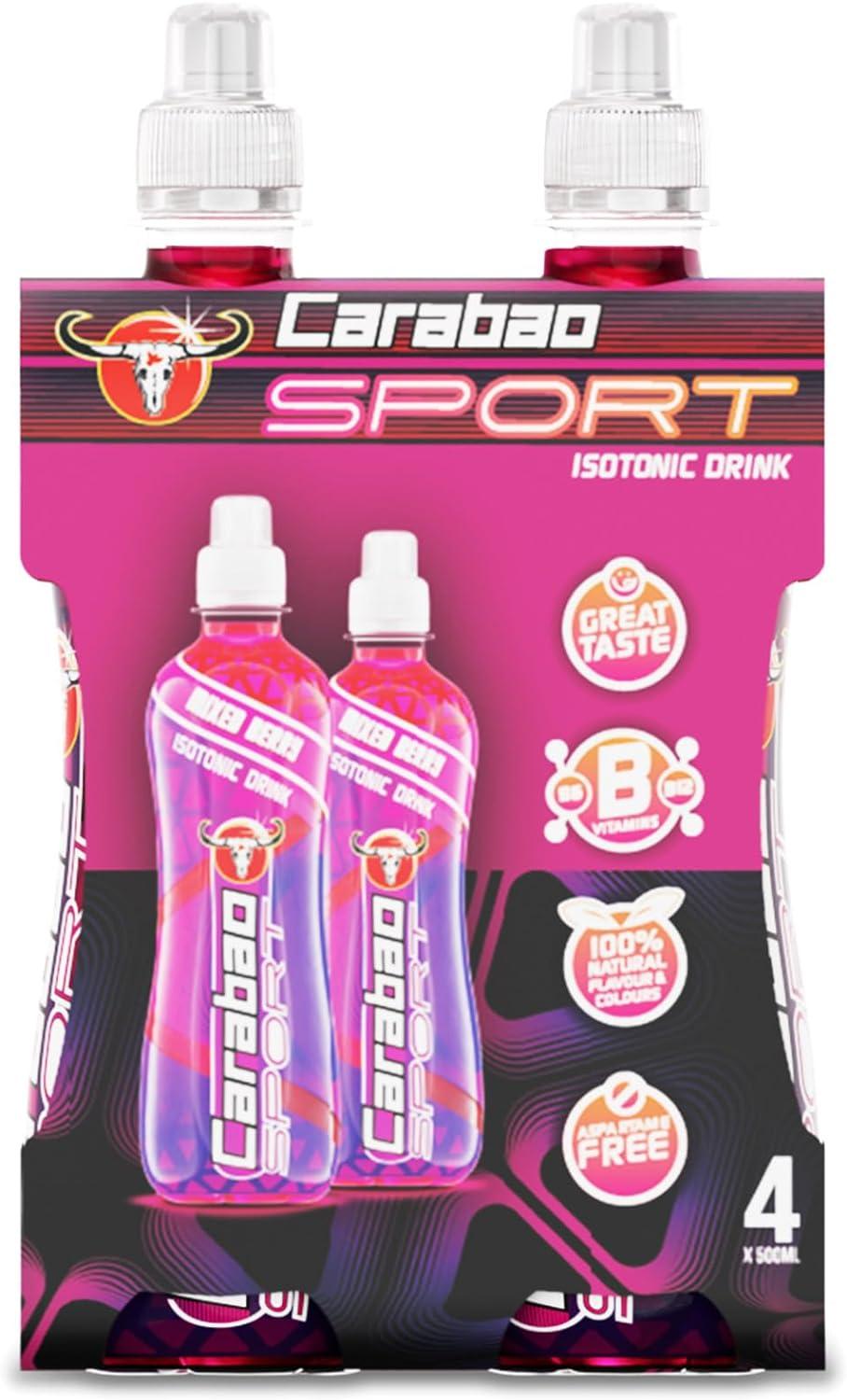 Carabao Sport Energy Drink Mixed Berry 4 x 500ml Bottles Case Isotonic ...