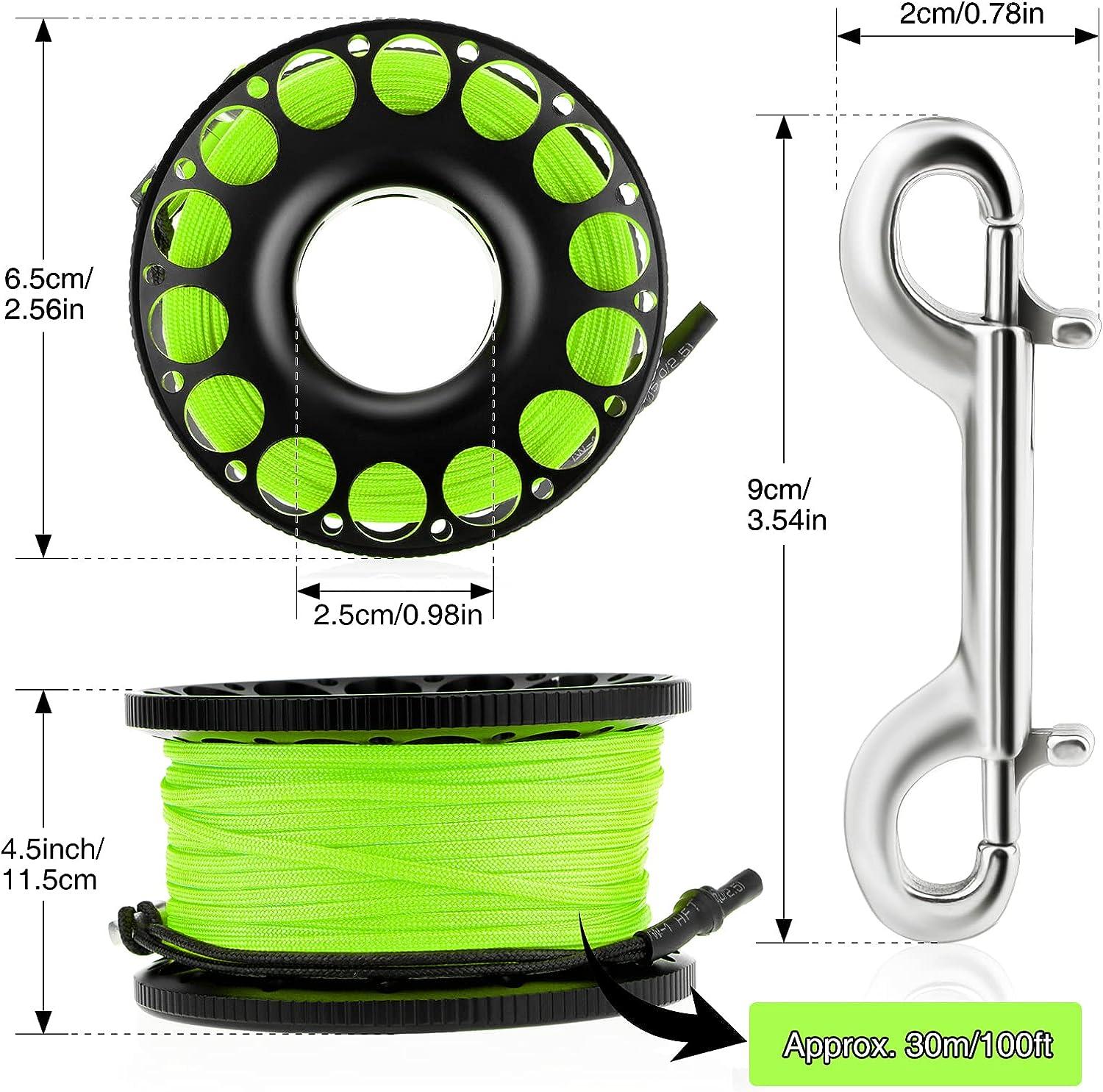 Aluminum Alloy Scuba Diving Reel with 30m High Visibility Line - Ideal ...