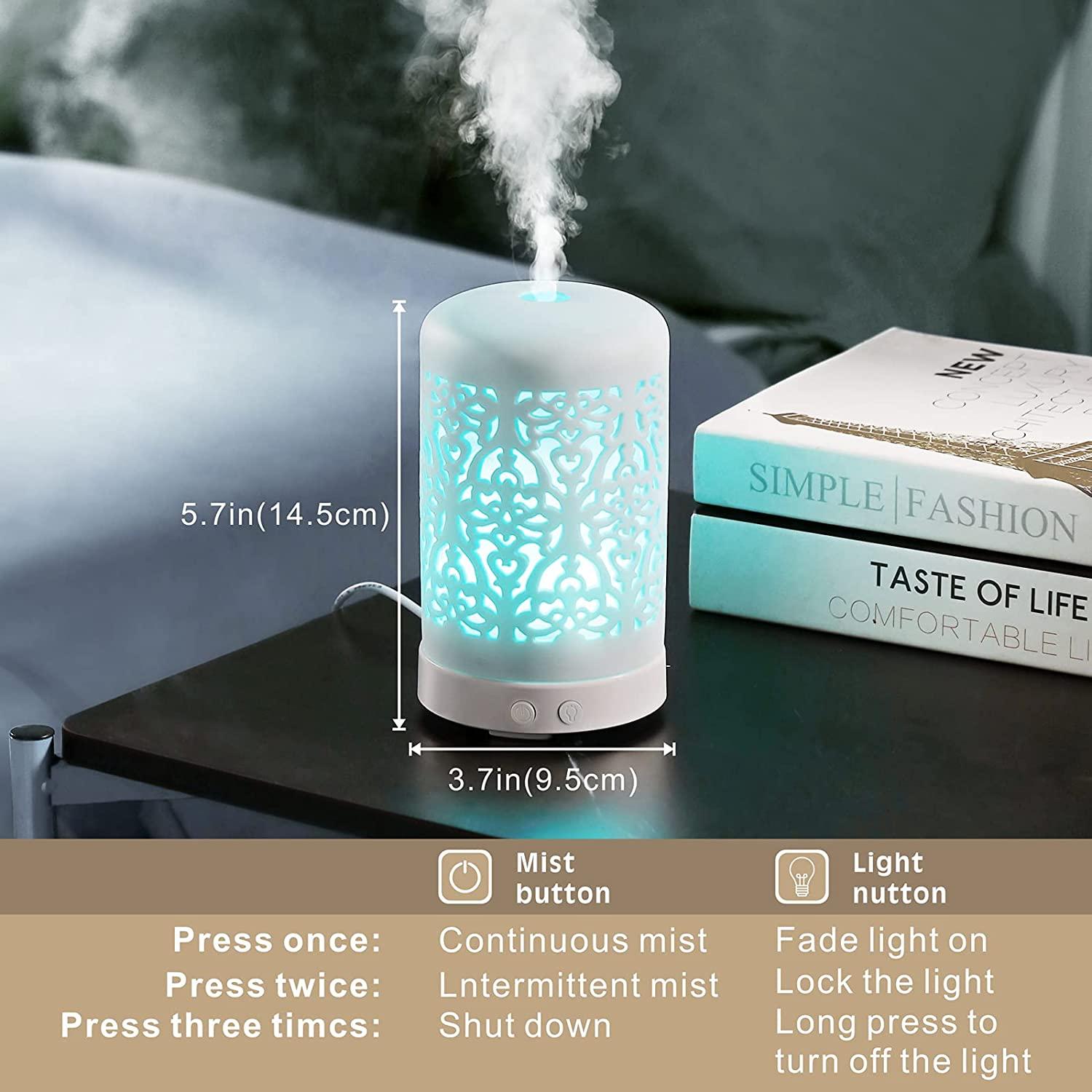 White Ceramic Essential Oil Diffuser & Humidifier - Small Aromatherapy ...