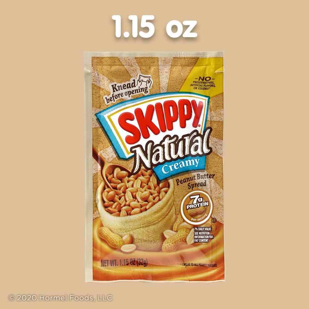 SKIPPY Natural Creamy Peanut Butter Spread Individual Squeeze Packs 1 ...