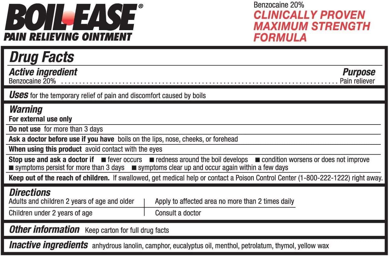 Boil-Ease Ointment Maximum Strength 1 oz (Pack of 2) - Fast Relief for ...