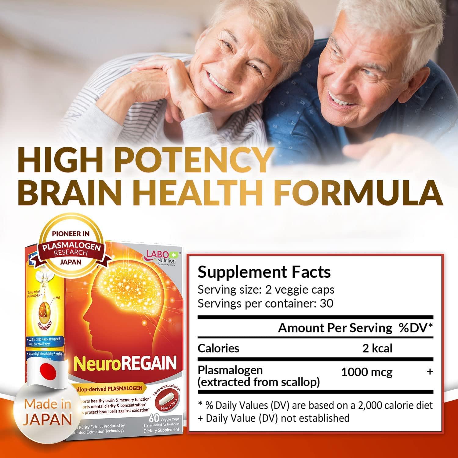 LABO Nutrition NeuroREGAIN - Scallop-derived PLASMALOGEN for Cognitive ...