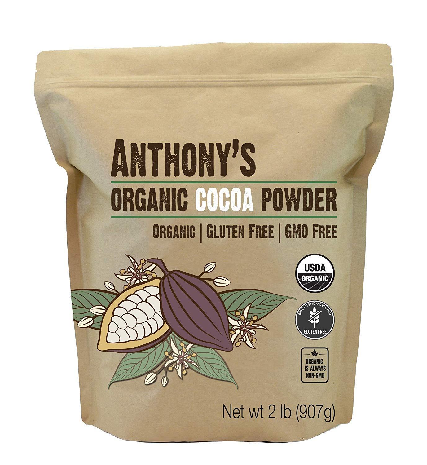 Anthony's Organic Cocoa Powder 2 lb - Gluten Free & Non GMO - 2 Pound ...