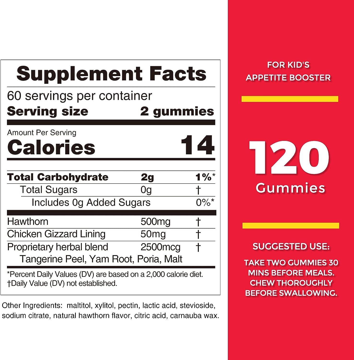 Nature's Key Appetite Booster Gummies - Hawthorn Flavor - 120 Count ...