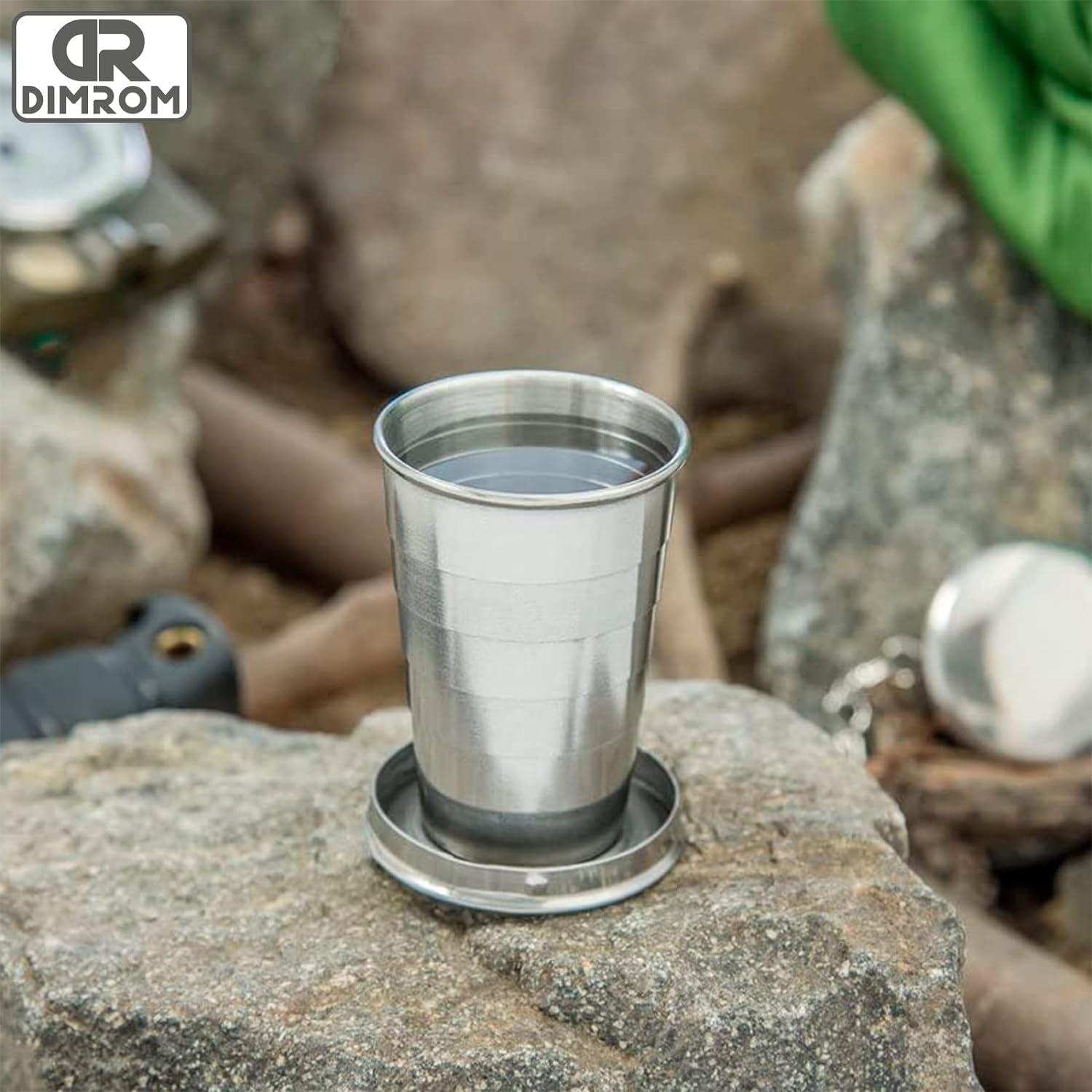 Camping Collapsible Metal Shot Glass Keychain - Portable Telescoping ...