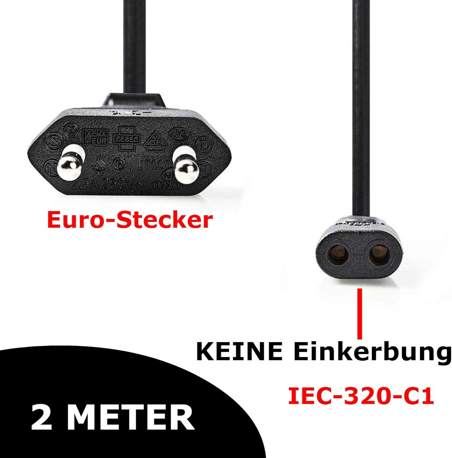 TRONICXL Coiled Power Cable - 2M Euro Plug IEC320-C1 Replacement Cable ...