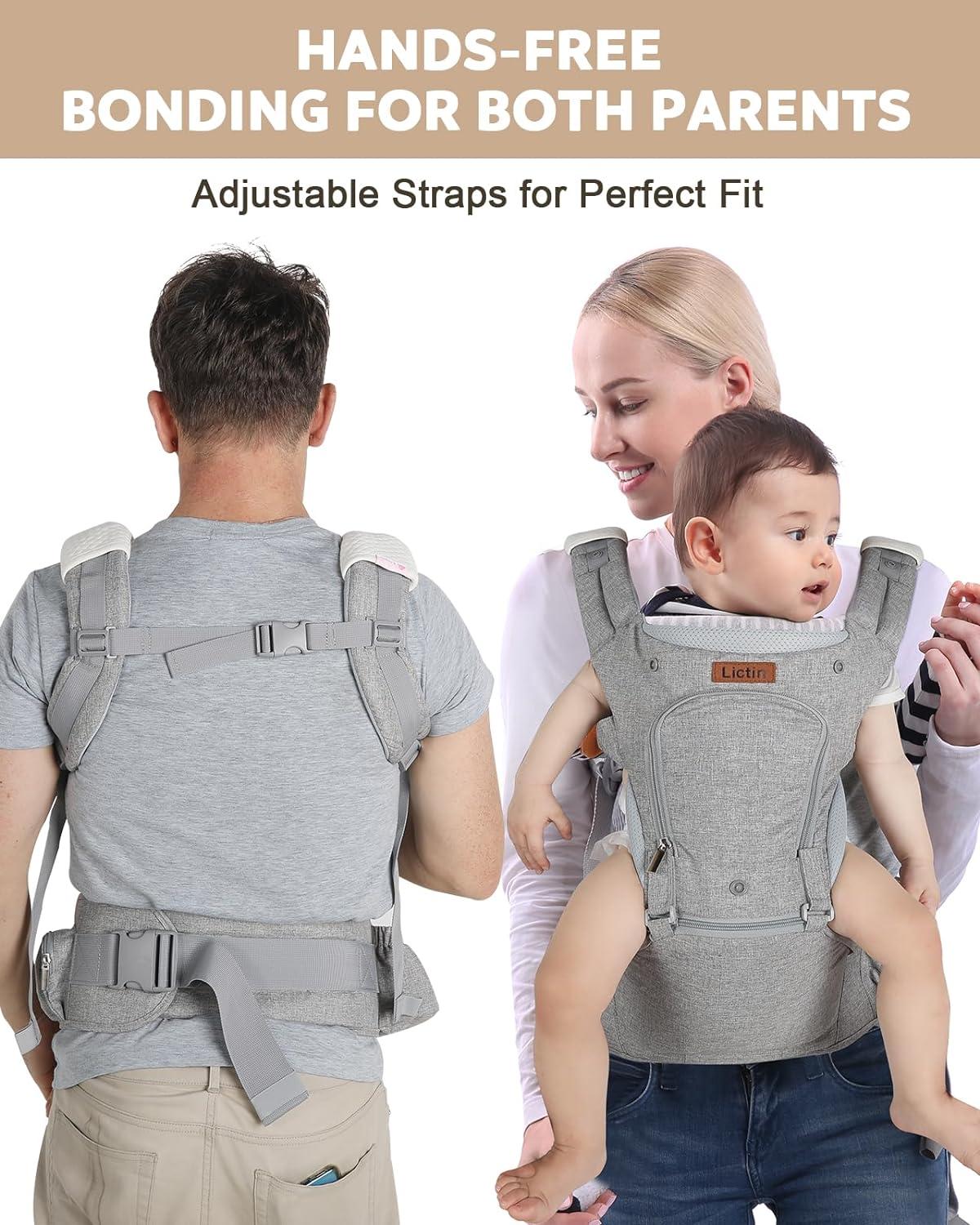 Lictin Advanced 6-in-1 Carrier - Ergonomic Convertible Front and Back ...