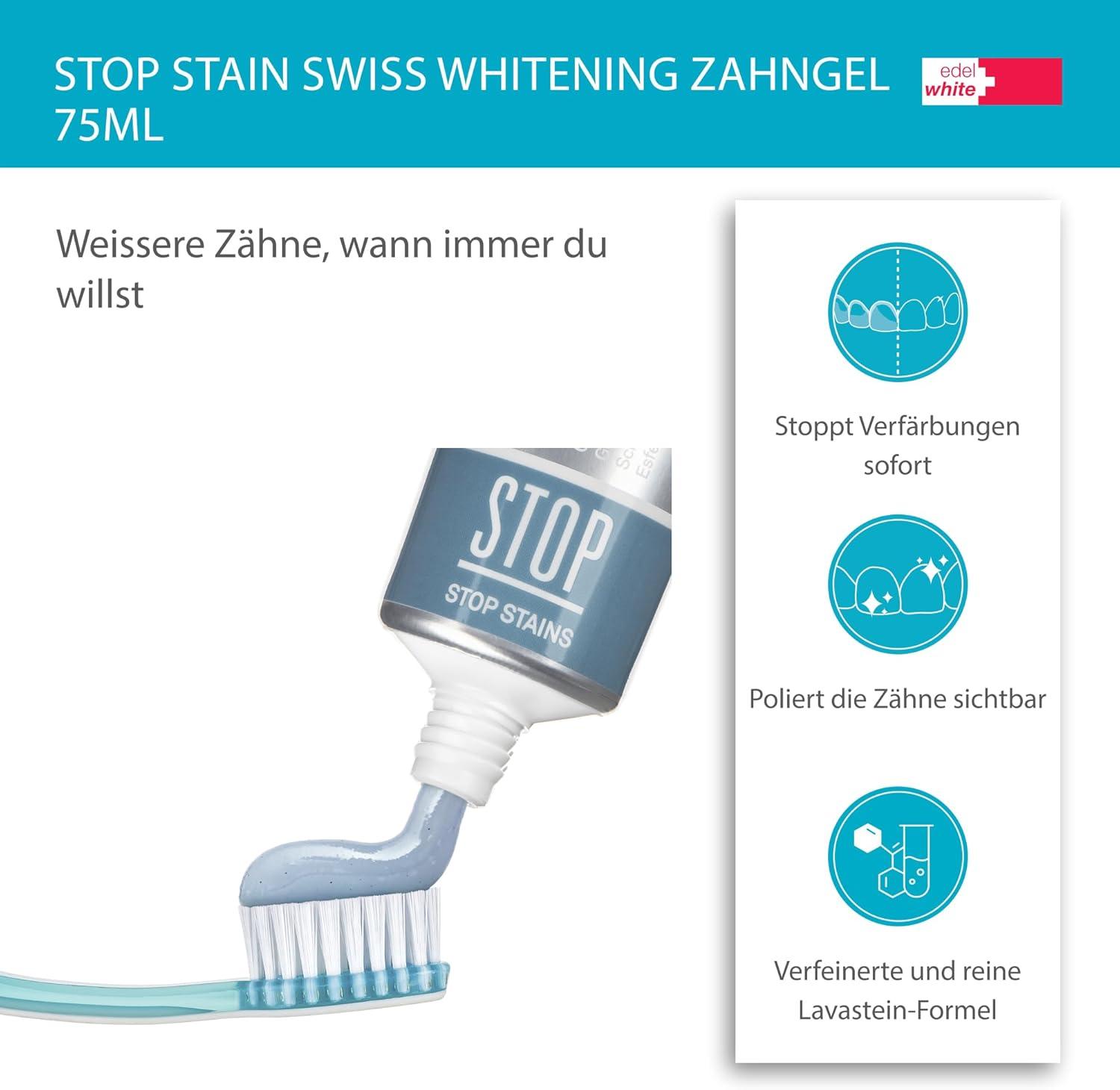 Noble+ White Stop Stain Swiss Whitening Tooth Gel 75ml | Polishing Gel ...