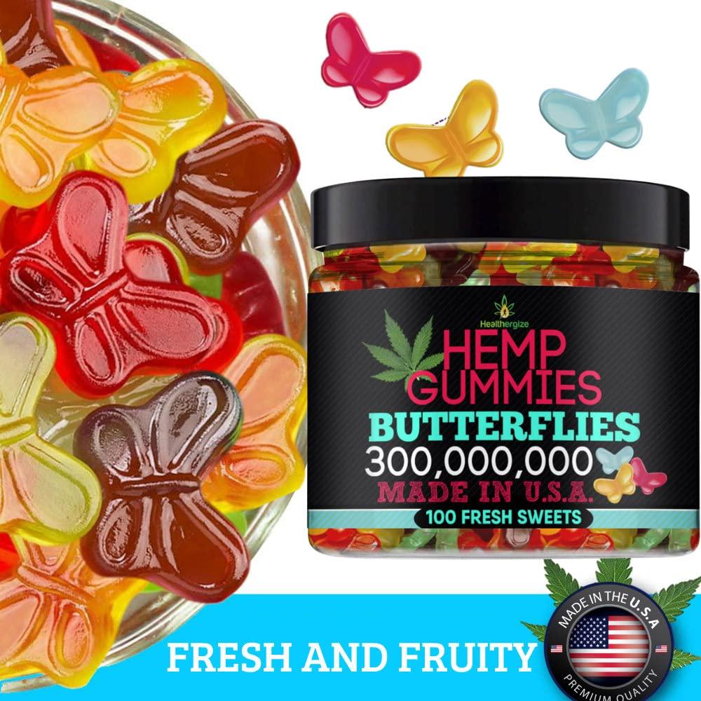 Premium Healthergize Hemp Gummies: Delicious Butterfly & Bear Shapes ...
