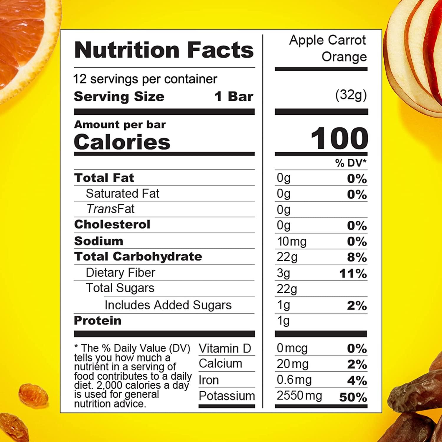 Nature s Juice Bar Apple Carrot Orange Fruit Bars - Healthy Vegan Snacks - Gluten-Free ...