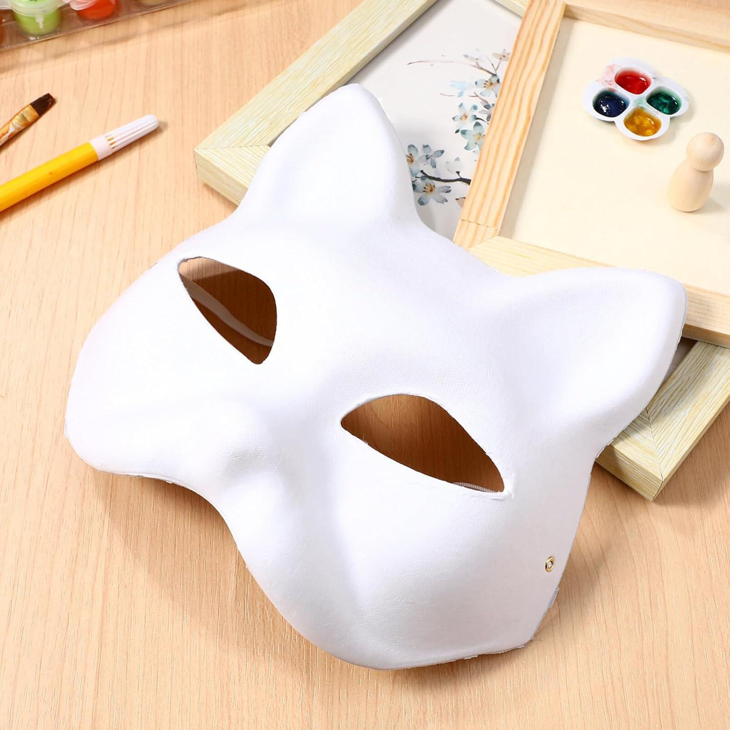 Packove Cat Face Masks - 3 Piece DIY Empty Animal Masks for Creative ...