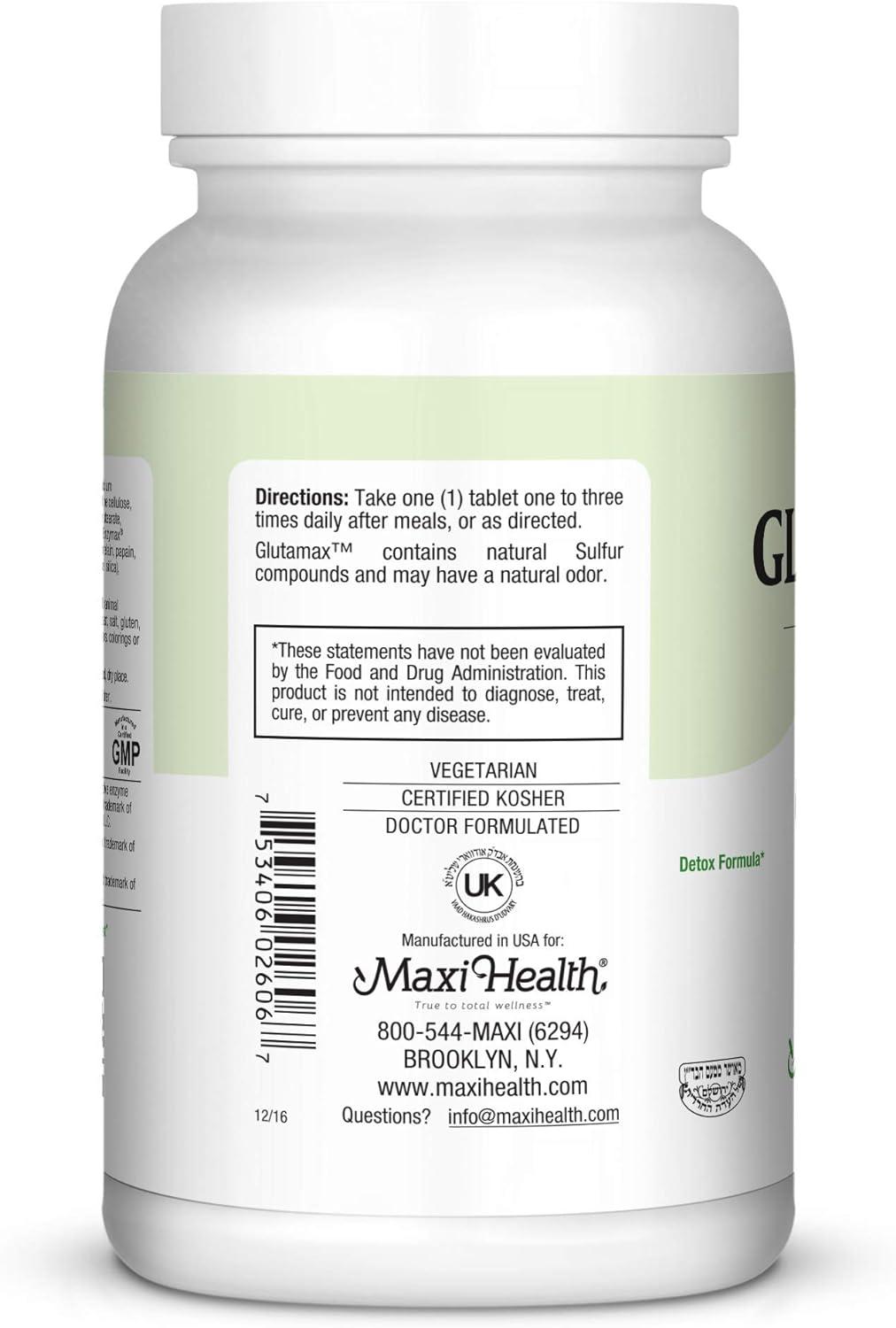 Maxi Health Glutamax Immune & Detox Formula with Sulfur - 60 Count, 60 ...