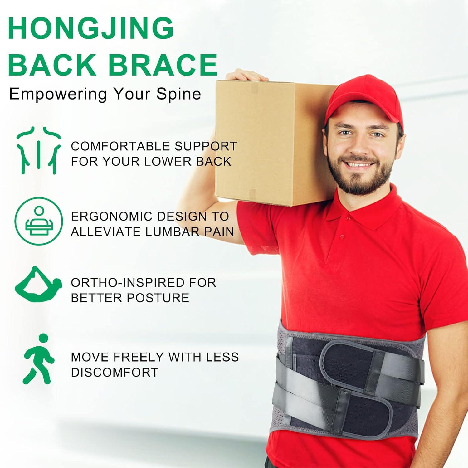 HONGJING XL Back Brace for Lower Back Pain Relief | Lumbar Support with ...